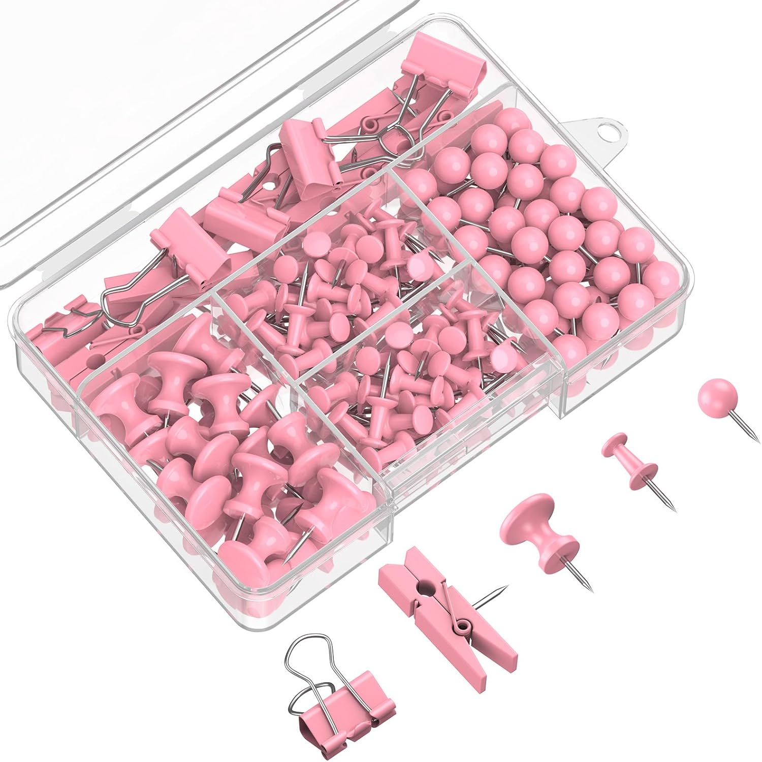 Uniclife Pack of 200 Push Pins for the Wall, Pink Pins for Bulletin ...