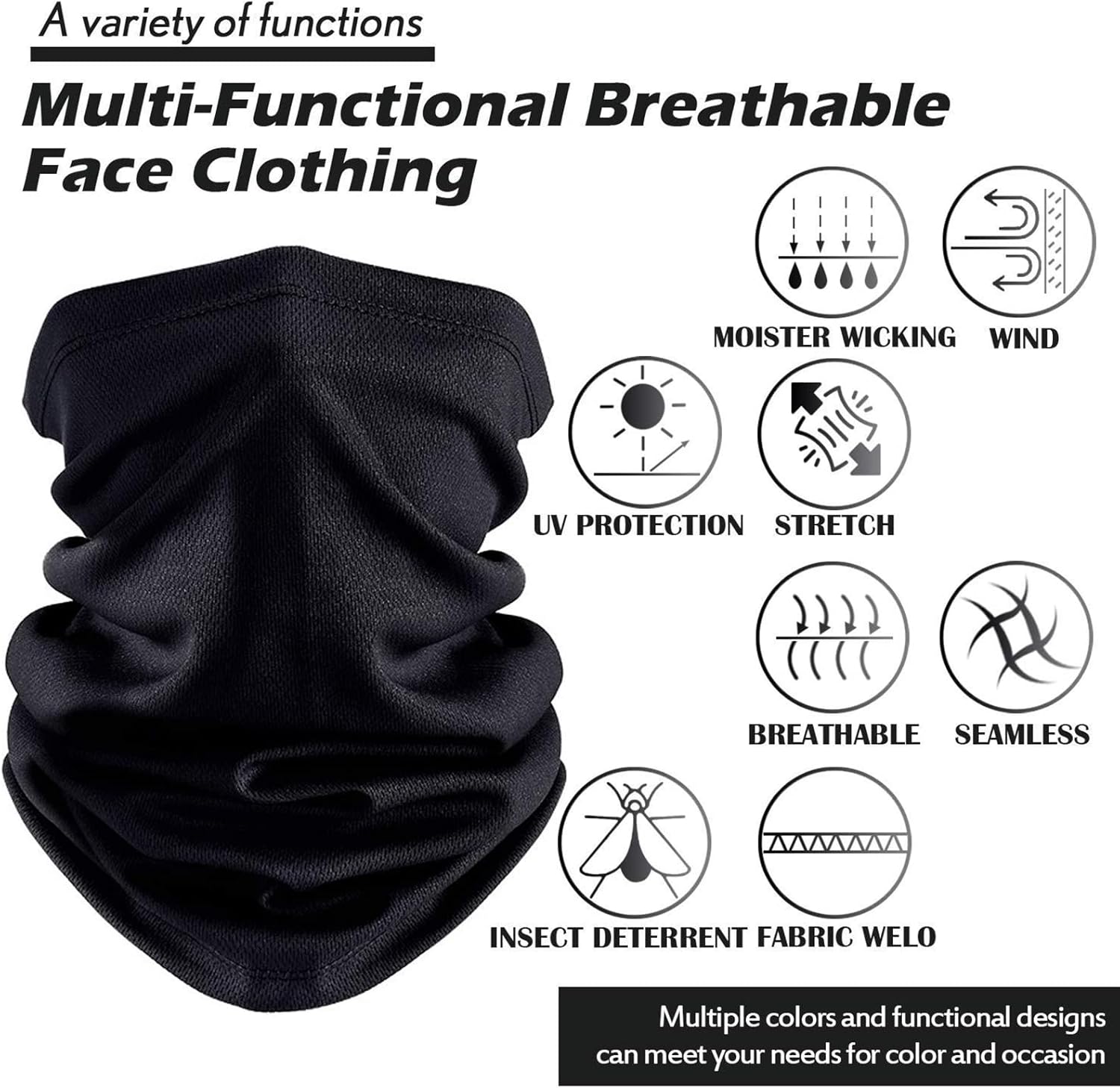 3 PCS Summer Face Cover Scarf UV Protection Neck Gaiter Sunscreen ...