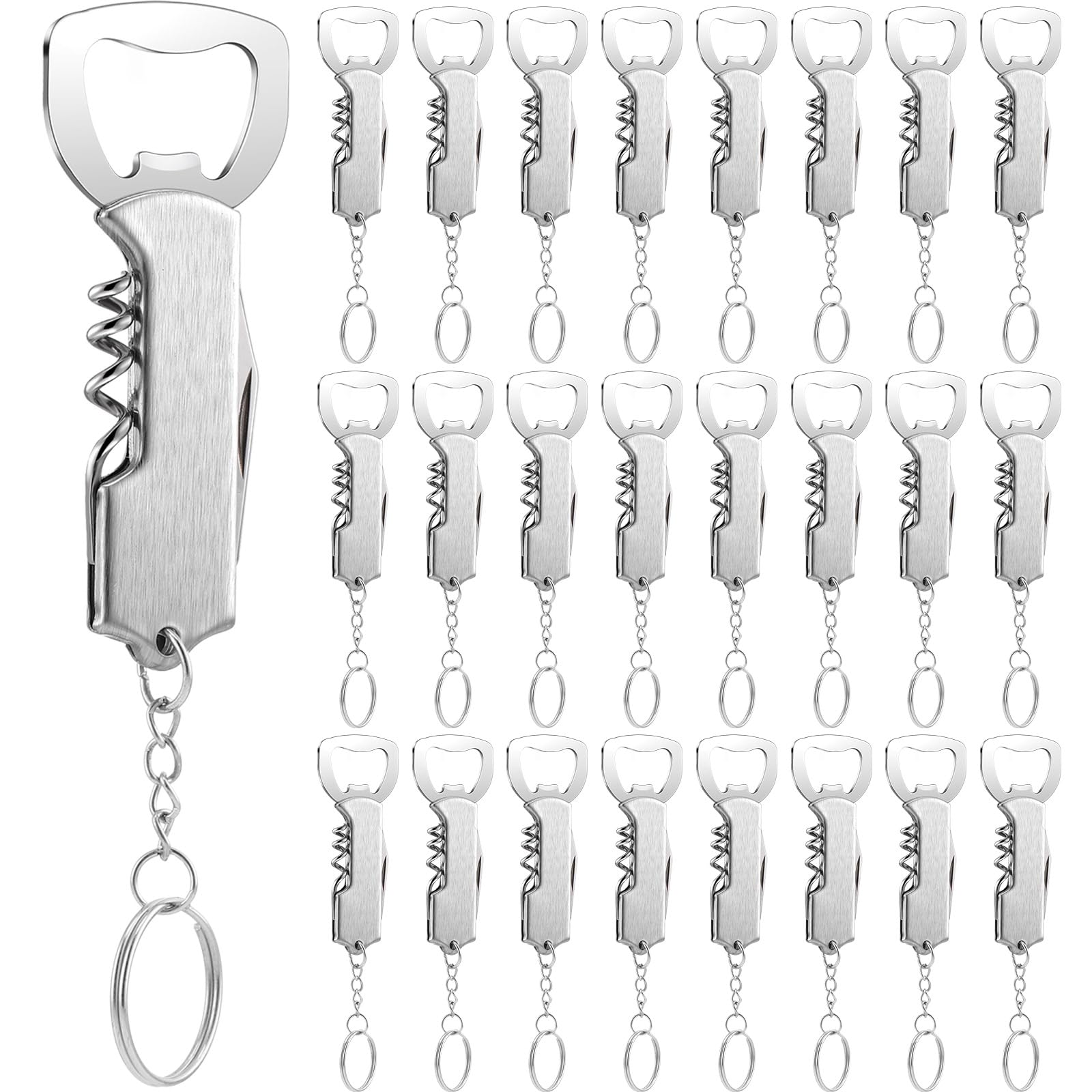 Amazon.com: Ziliny 24 Pcs Bottle Opener Keychain Bulk Wine Bottle Beer ...