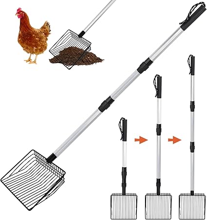 Amazon.com: Esmorah Chicken Poop Scooper, 3 in 1 Adjustable Sifting ...
