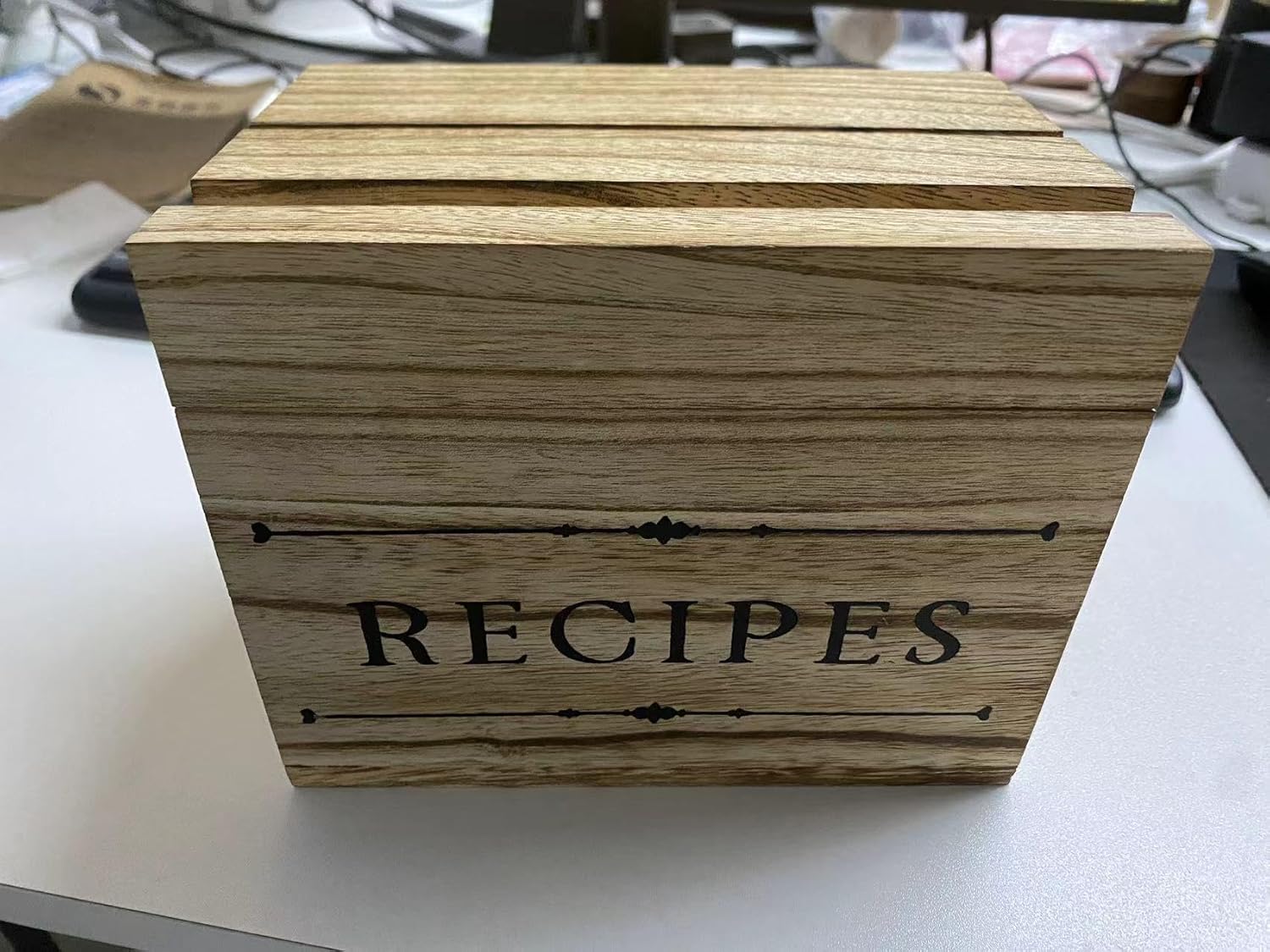 Amazon.com: Vintage Wooden Recipe Card Box Set with Blank 4x6 Cards ...