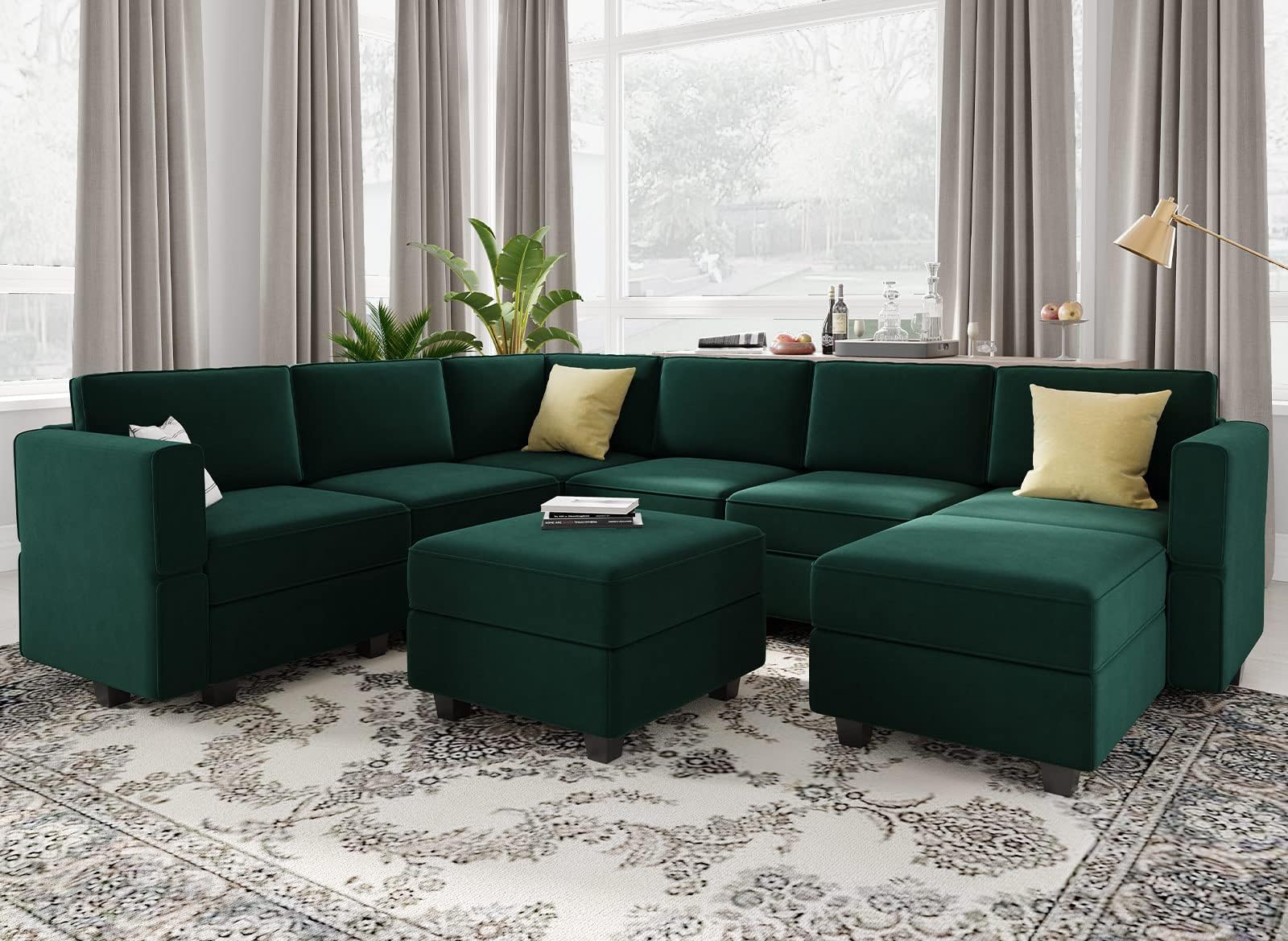 Amazon.com: Belffin Modular Sectional Sofa with Storage Chaises ...