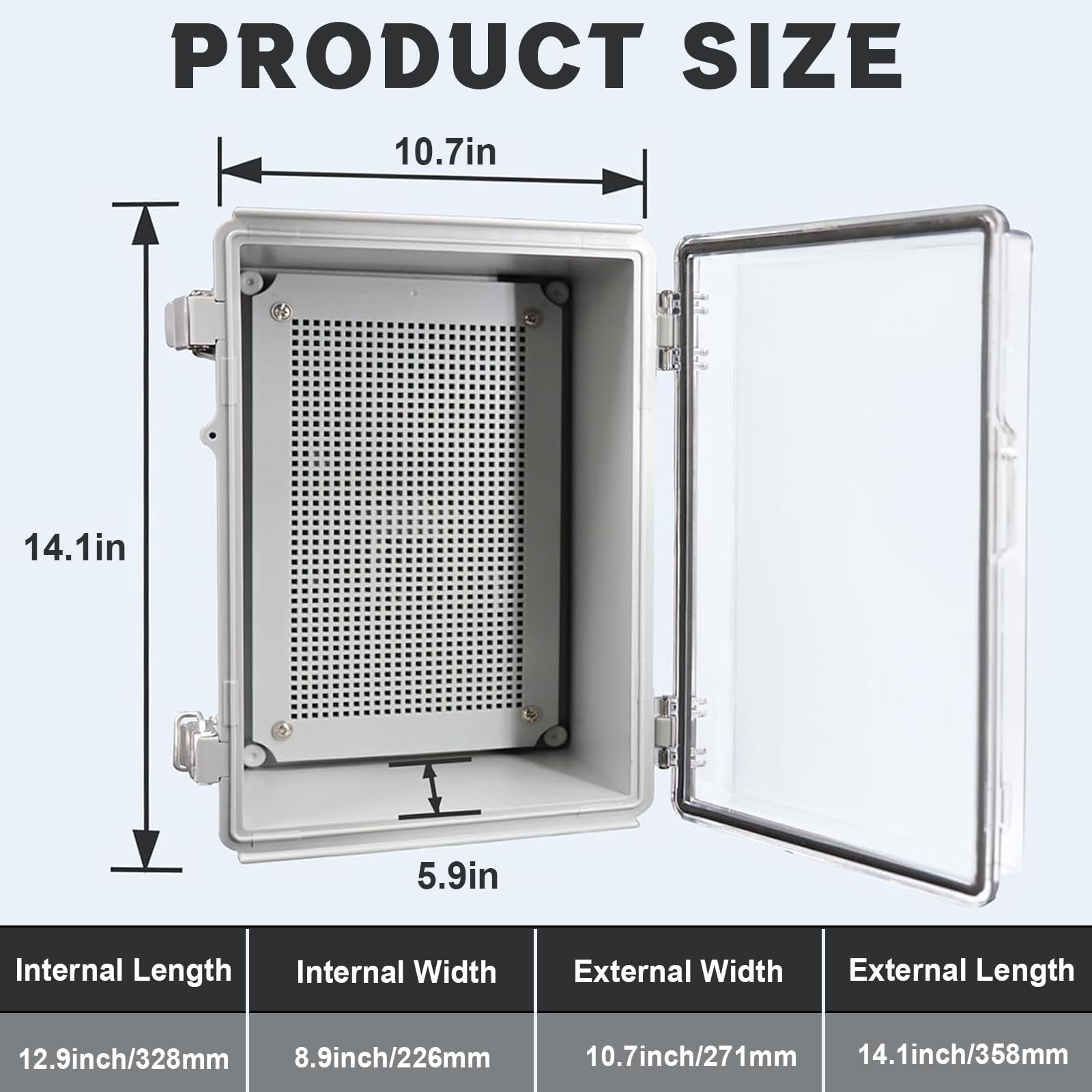 Snapklik.com : Wocloer Outdoor Waterproof Junction Box 13.8"x9.8"x5.9 ...