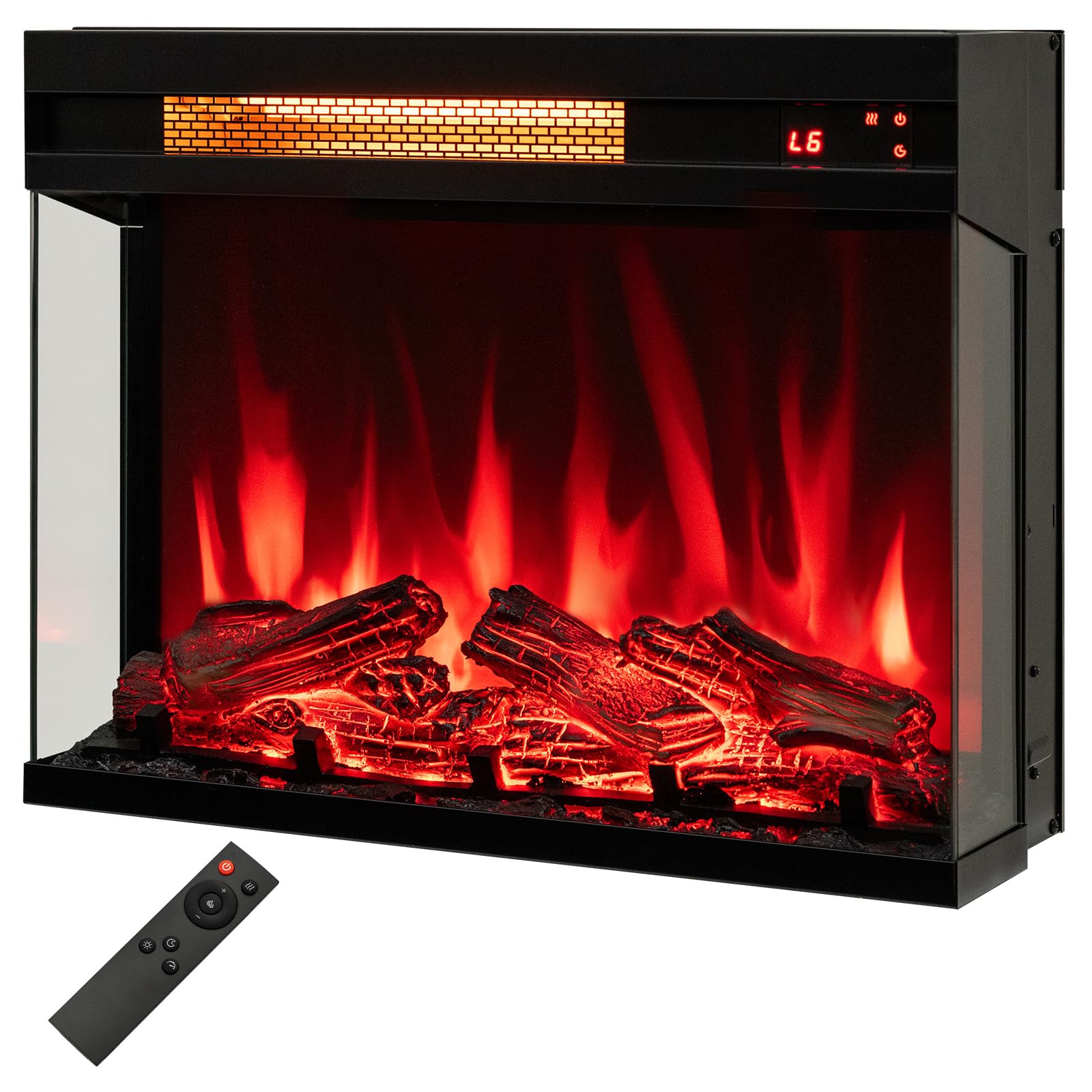 Amazon.com: GOFLAME 23 Inches Electric Fireplace Insert, 1500W 3-Sided ...