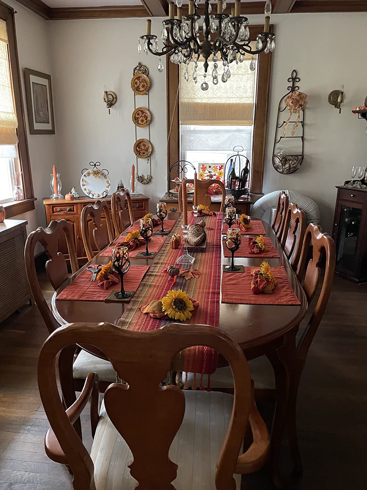 Amazon.com: Hand painted fall leaves goblets. Set of 6. 12 ounces each ...