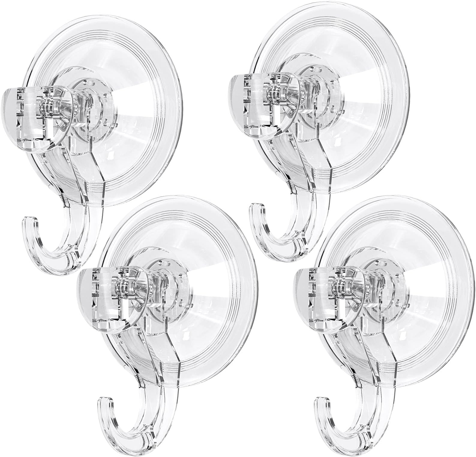 Suction Hooks - Set of 4 | Coat & Jacket Hooks | Vacuum Hook | Door ...