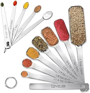 Amazon.com: Stainless Steel Measuring Spoons Set of 13, Includes 7 ...