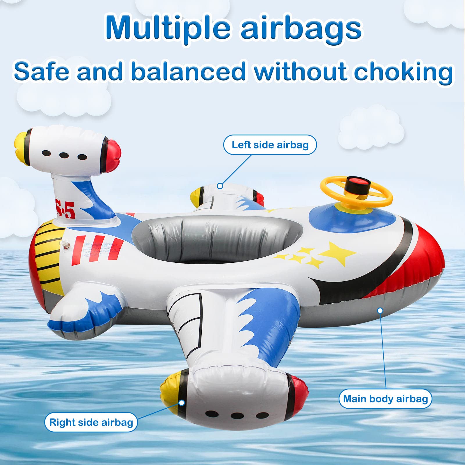 Snapklik.com : Baby Float Inflatable Airplane - Baby Pool Floats