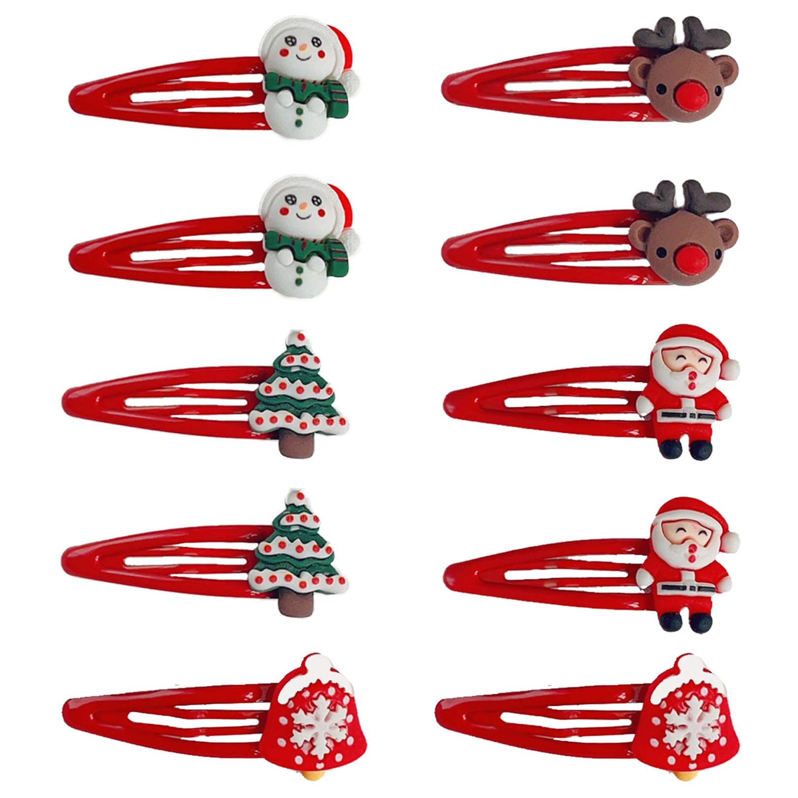 Amazon.com : 10pcs Christmas Hair Clips for Girls, Red Hair Clips Cute ...