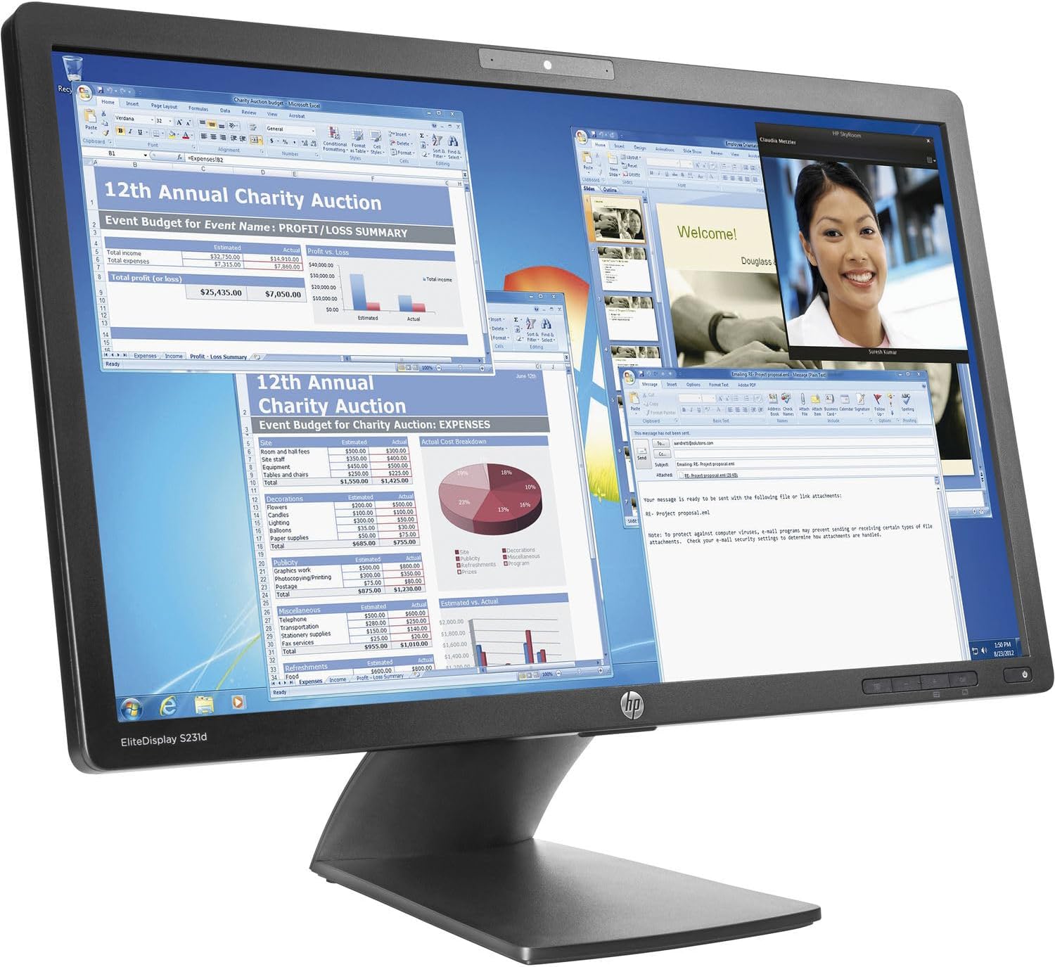 Amazon.com: HP EliteDisplay S231d 23-inch Full HD IPS Monitor DP 1.2 ...