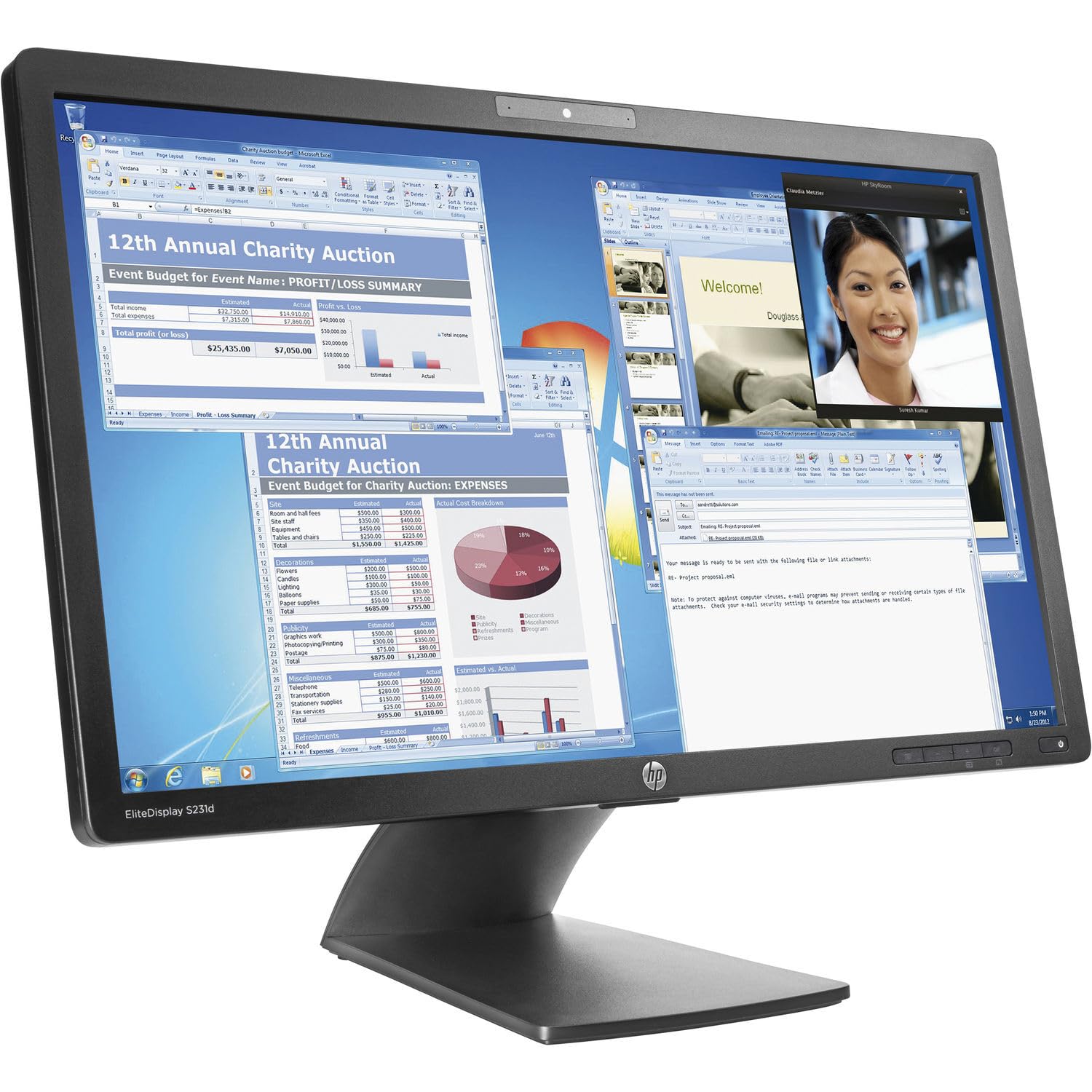 Amazon.com: HP EliteDisplay S231d 23-inch Full HD IPS Monitor DP 1.2 ...