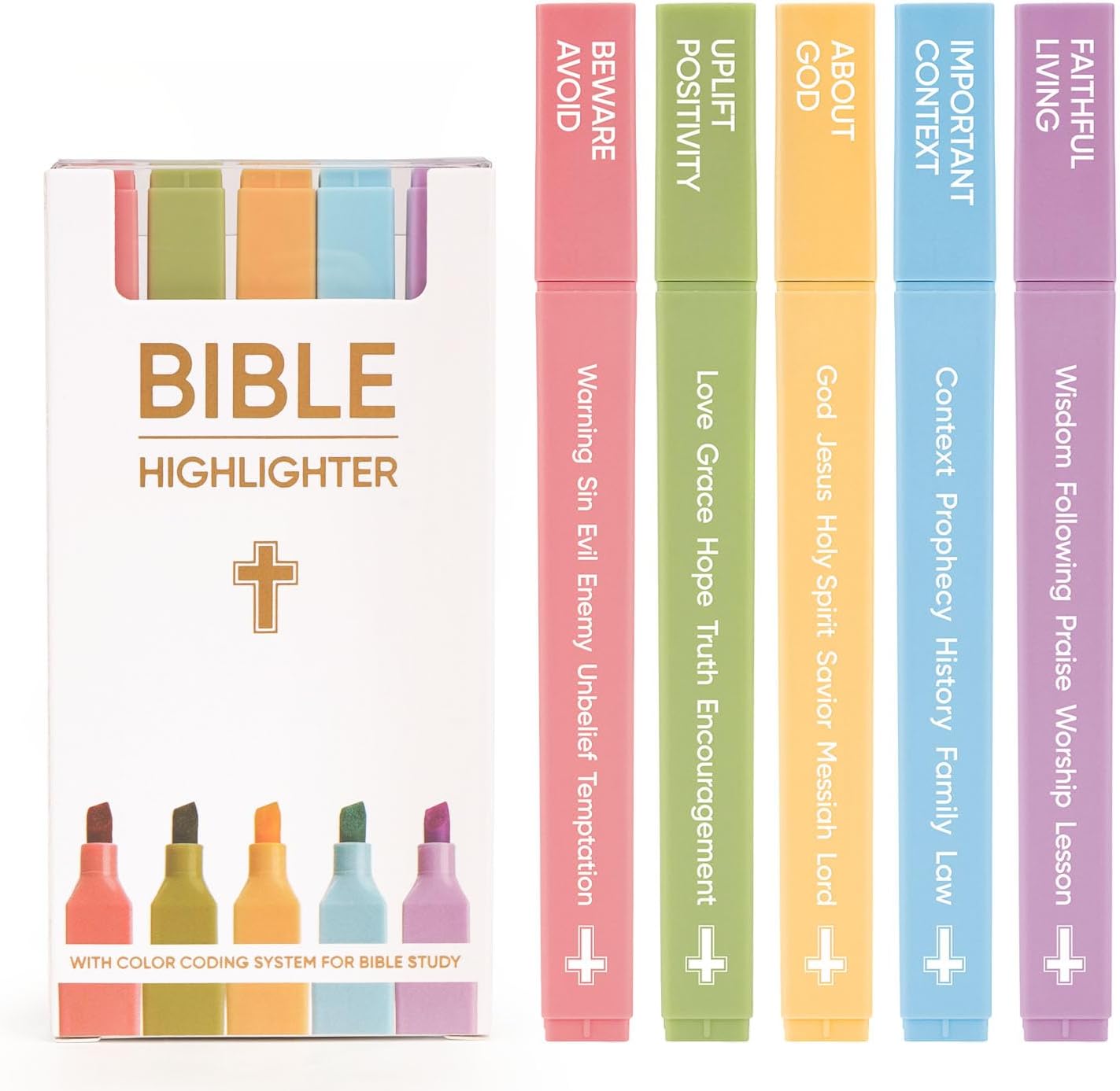 Amazon.com : Morjor Bible Highlighters with Highlighting System, Chisel ...