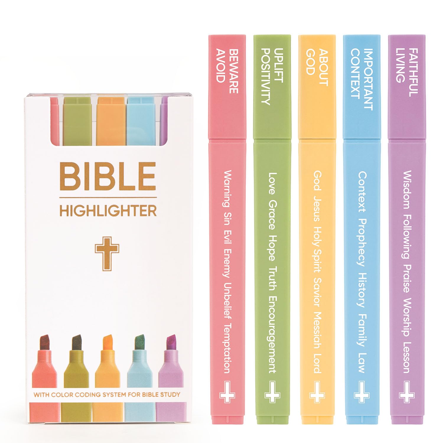 Amazon.com : Morjor Bible Highlighters with Highlighting System, Chisel ...