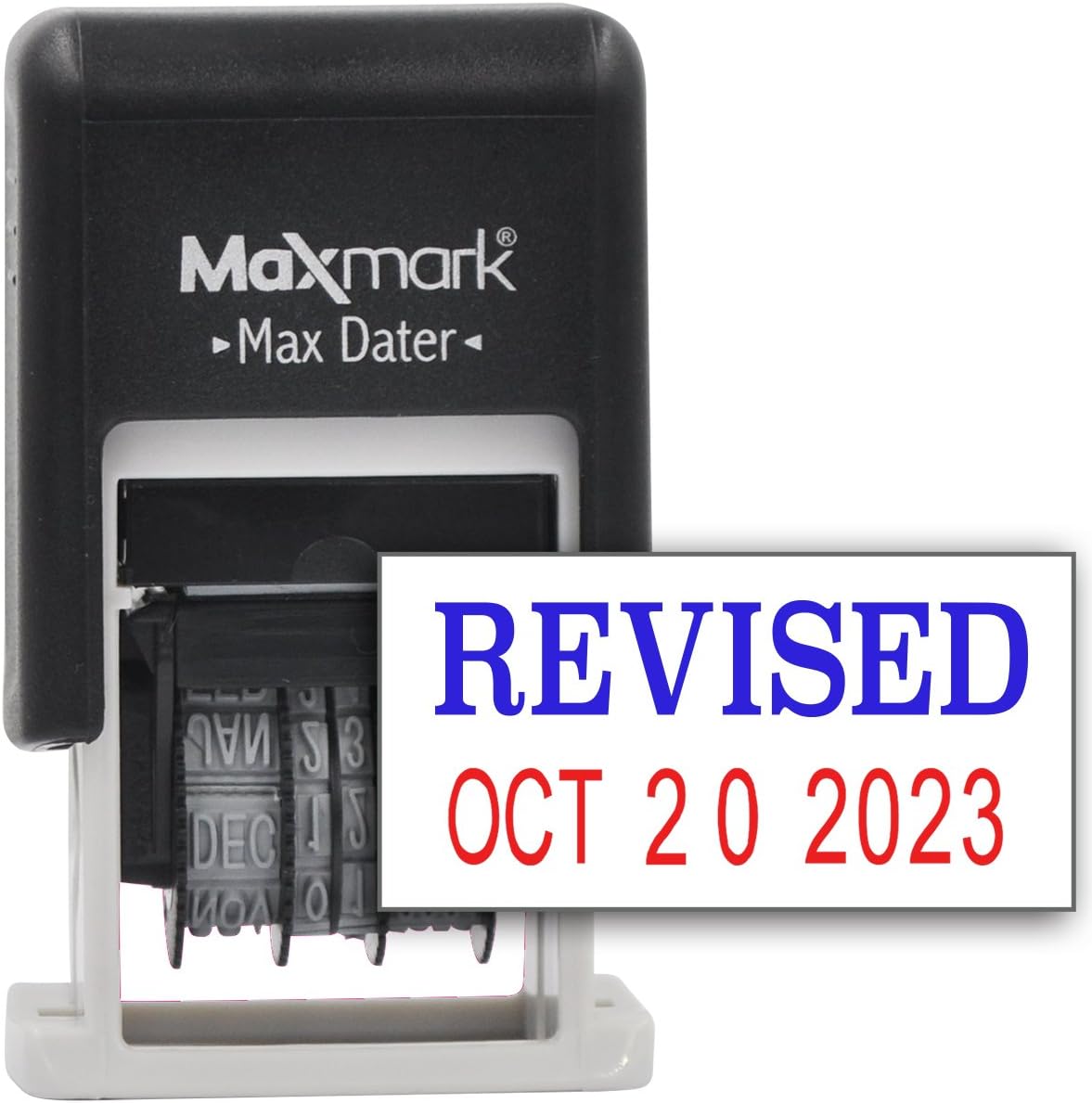 Amazon.com : MaxMark Self-Inking Rubber Date Office Stamp with Revised ...