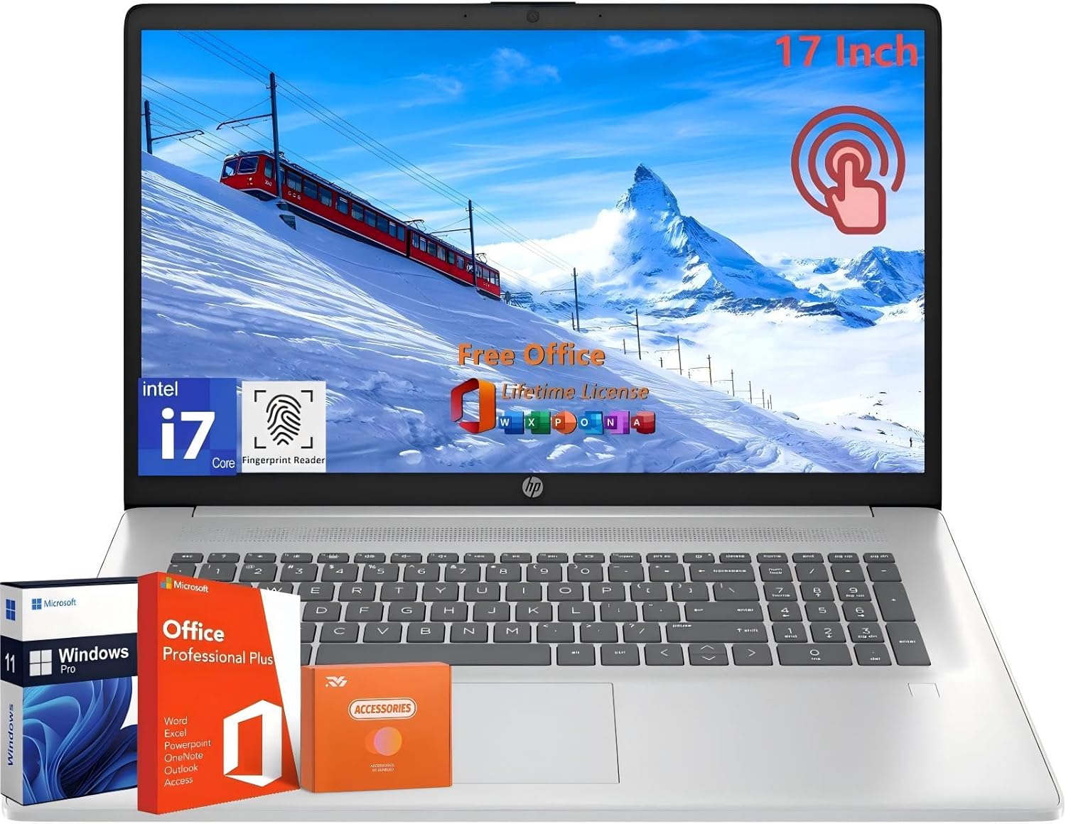 Amazon.com: HP 17 Touchscreen Laptop Computer for Business, 17.3" HD+ ...