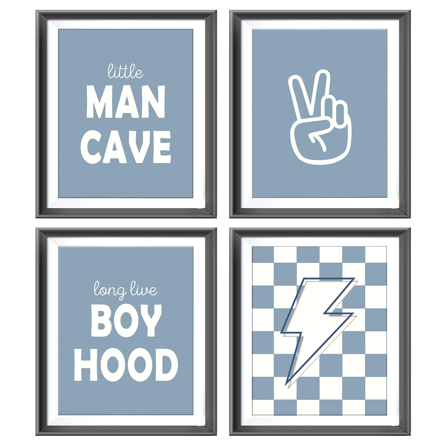 Amazon.com: Little Man Cave Retro Preppy Checkered Lightning Peace Sign ...