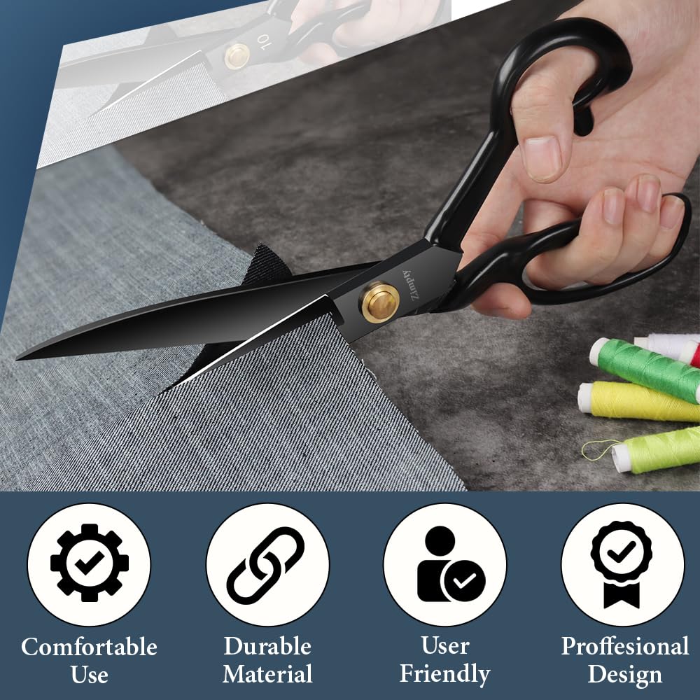 Tailor Scissors 9" - Stainless Steel Bent Handle Sewing & Fabric ...