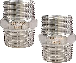 Amazon.com: Hex Nipple 1" Male x 1" Male Pipe Fittings,304 Stainless Steel 1 inch NPT Male ...