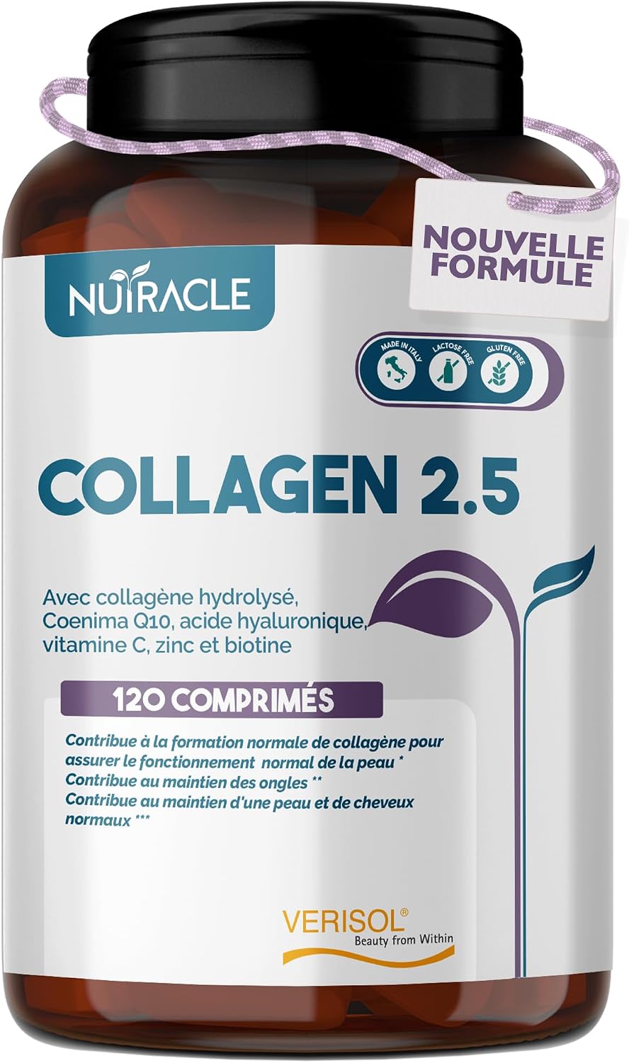 Nutracle Collagen 2.5 120 comprimés, Supplément de Collagène BioActive ...