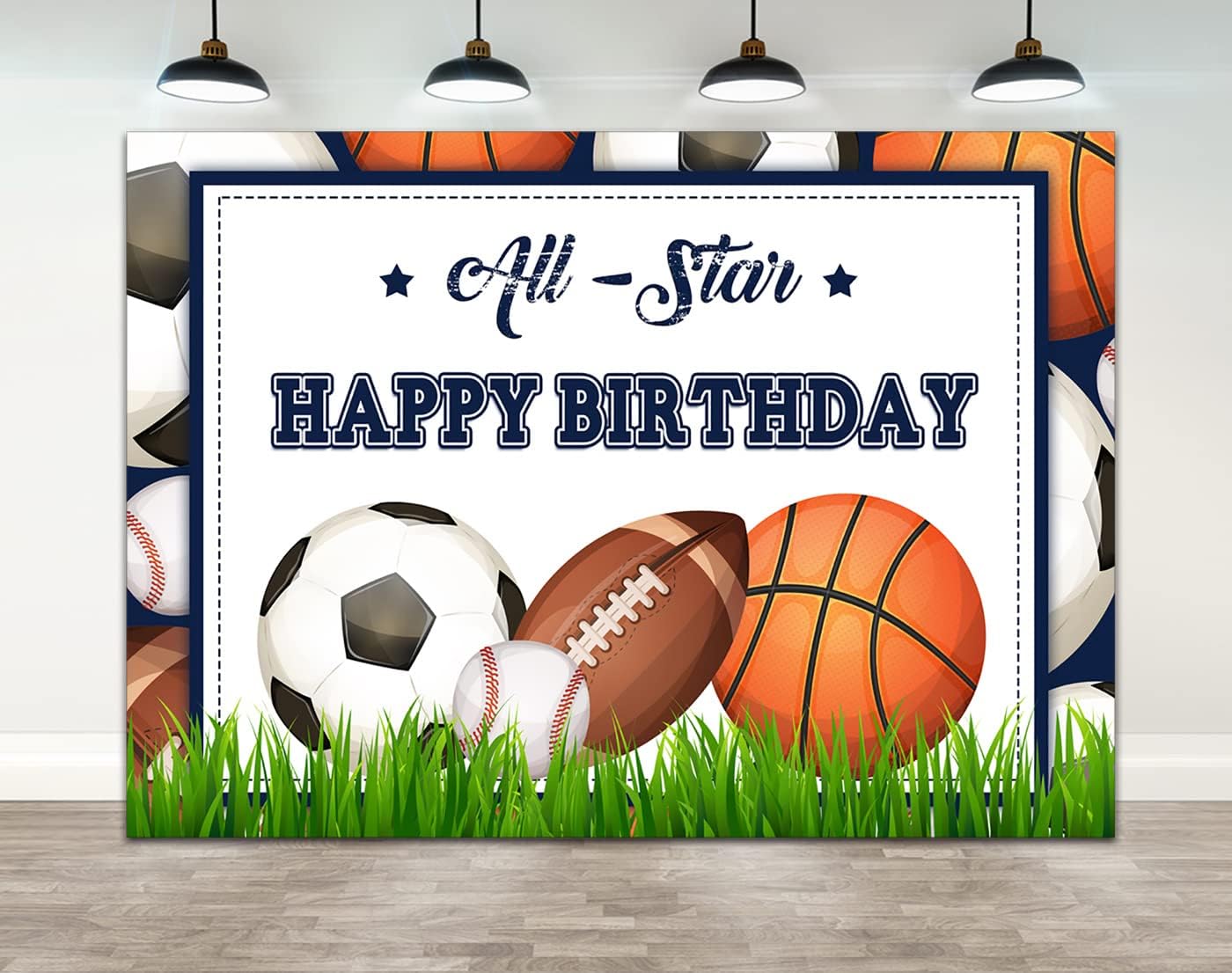 Amazon.com : Ticuenicoa 7×5ft Sports Birthday Backdrop All Star Boys ...