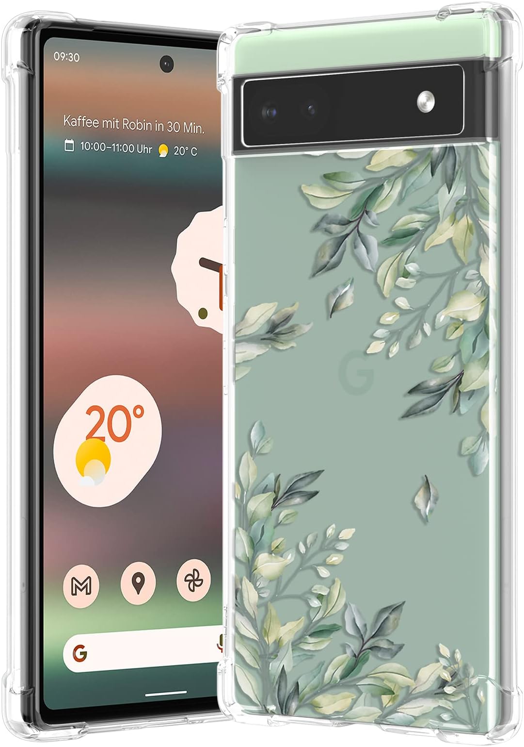 Amazon.com: RALEAVO Floral Case for Google Pixel 7,Clear Leaves Case ...