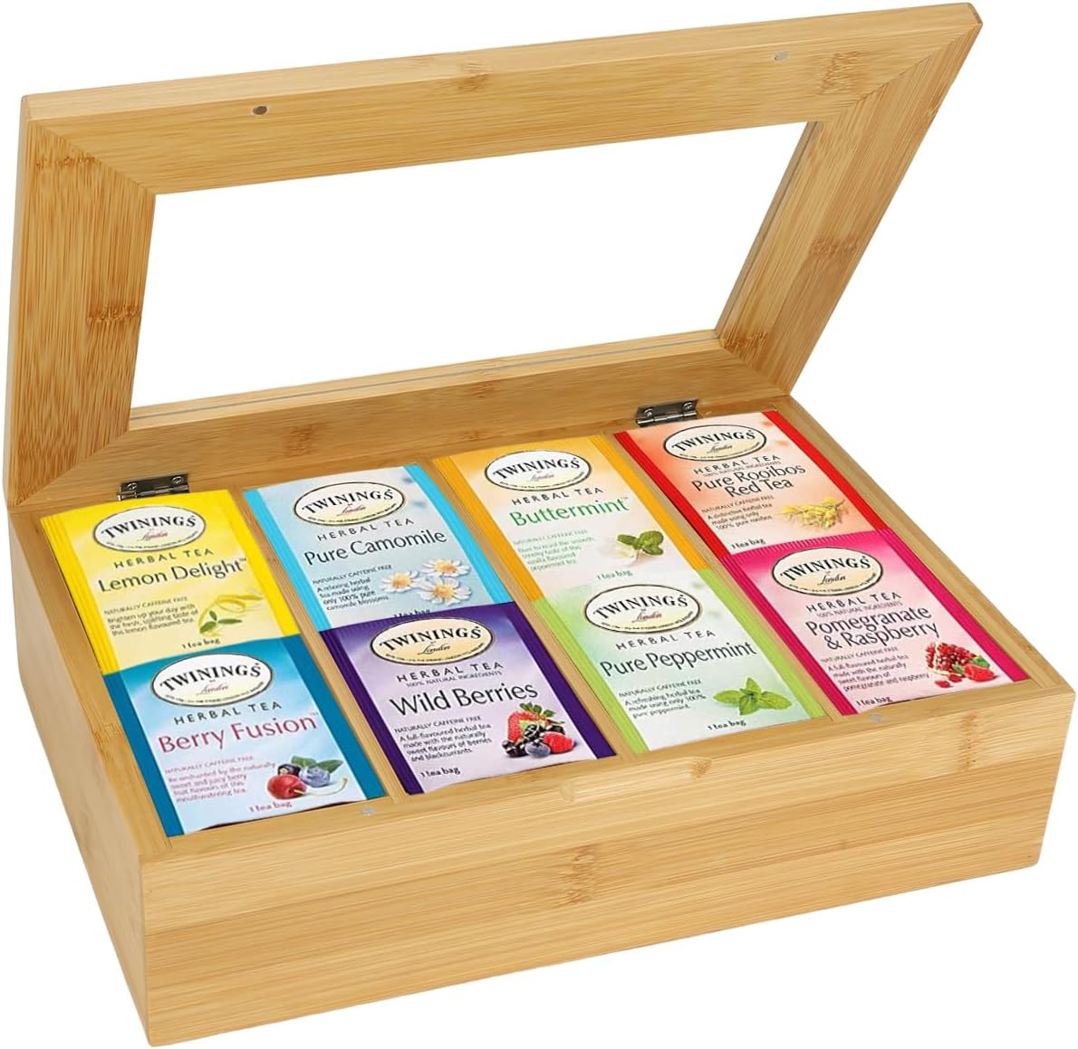 Amazon.com: Bamboo Tea organizers and Storage,Tea Bag Organizer ...