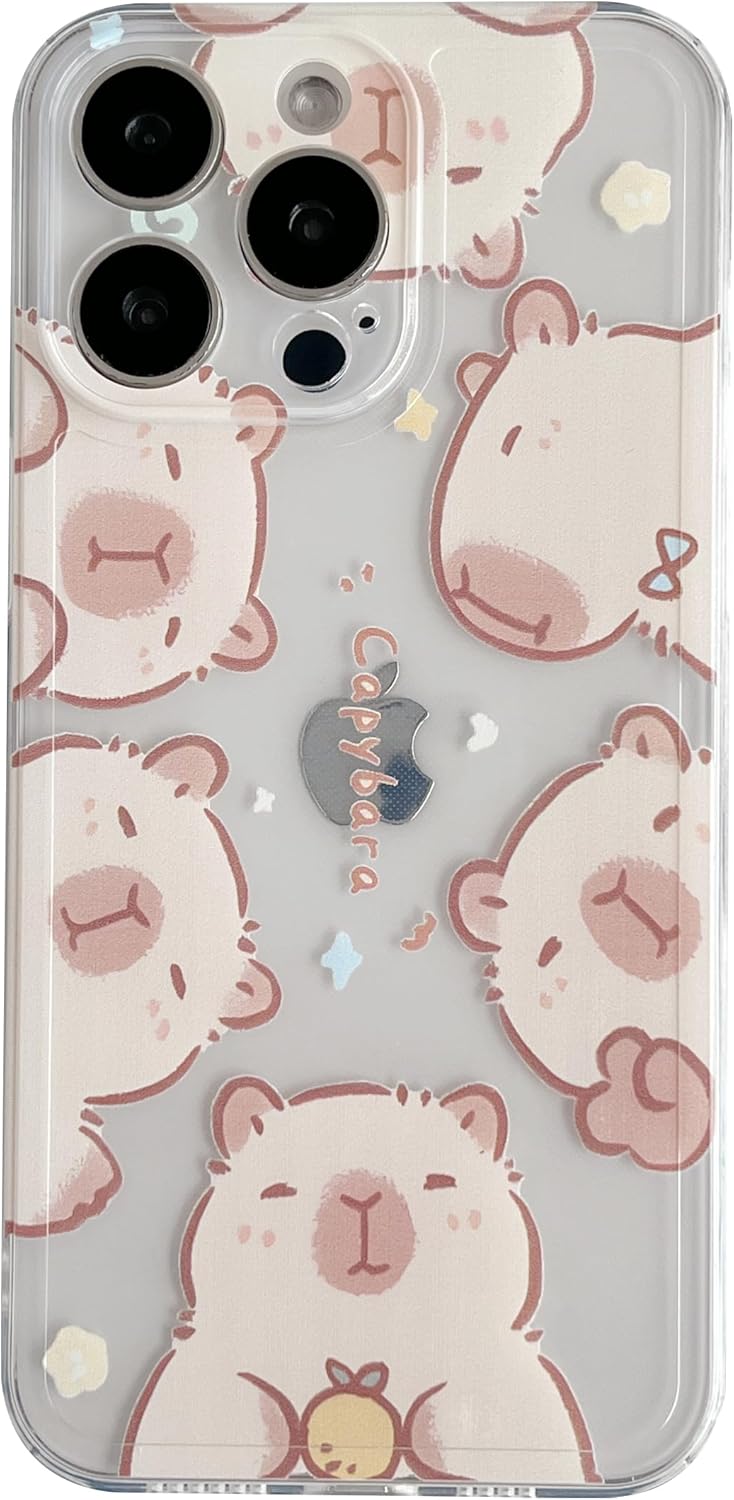 Amazon.com: FLIRACON Cute Cartoon Capybaras Clear Soft Phone Case ...