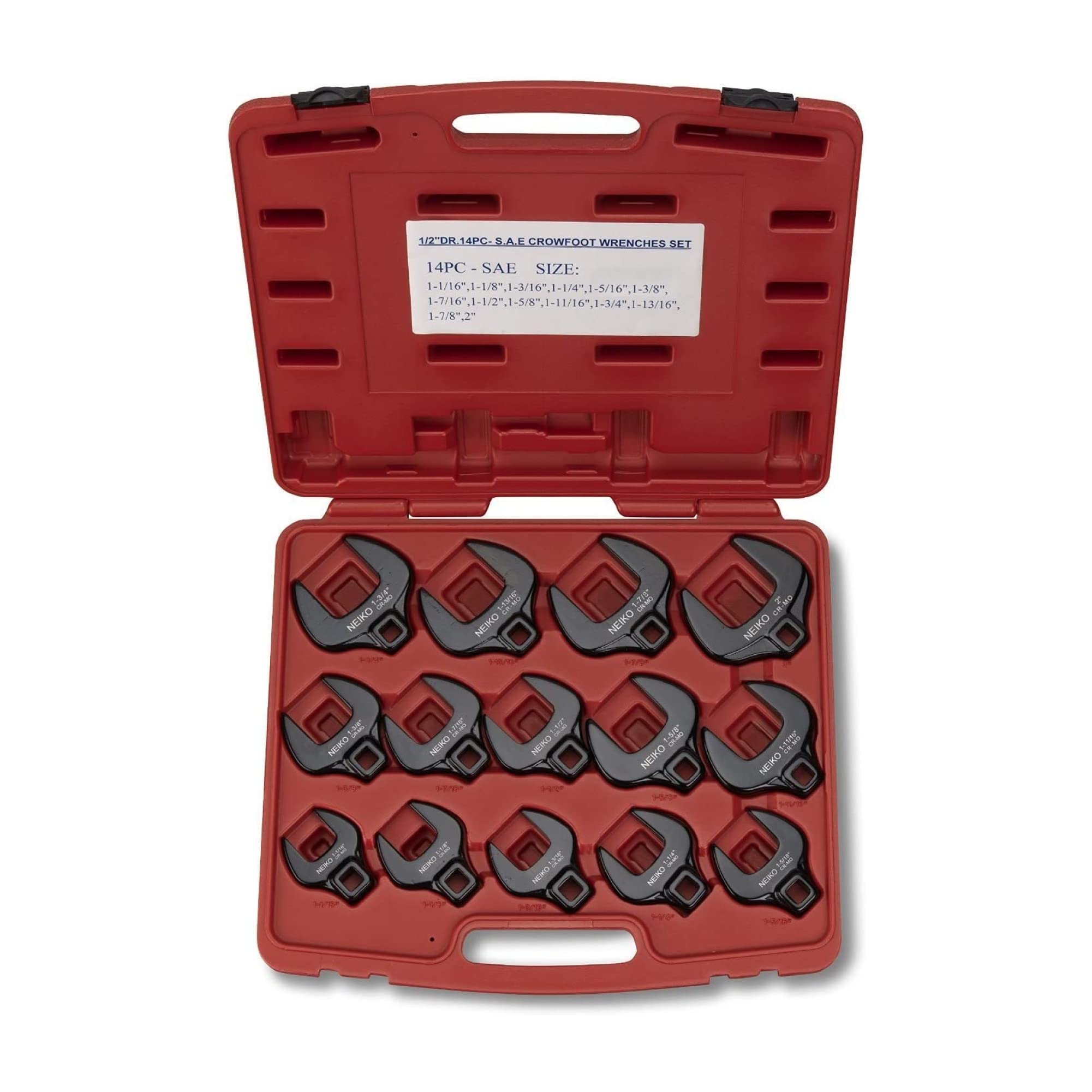 Neiko 03324A Crowfoot Wrench Set 1/2" and 3/8” Drive, 15 Piece, Metric ...
