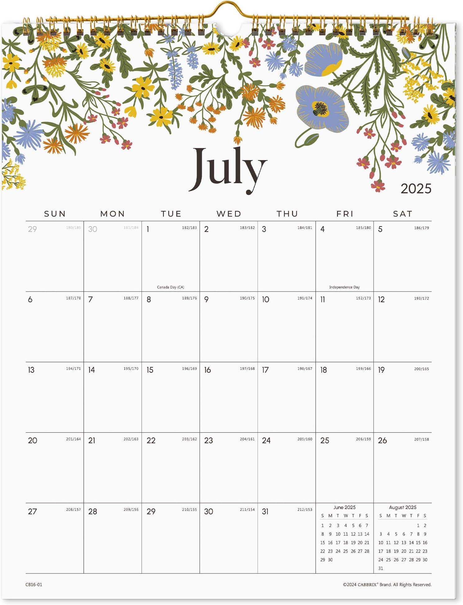 Amazon.com: S&O Twelve Flowers 18 Month 2025 Wall Calendar for Home ...