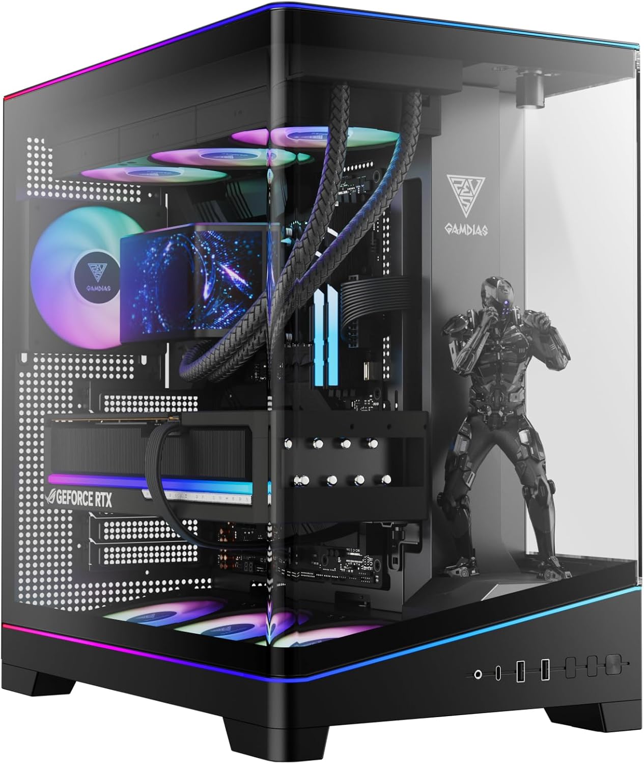 Amazon.com: GAMDIAS Atlas P6 CG Mid-Tower Gaming PC, Mini-ITX, Micro ...