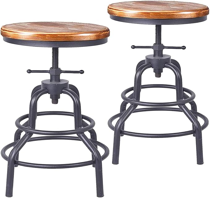 Amazon.com: Diwhy Industrial Vintage Bar Stool,Kitchen Counter Height ...