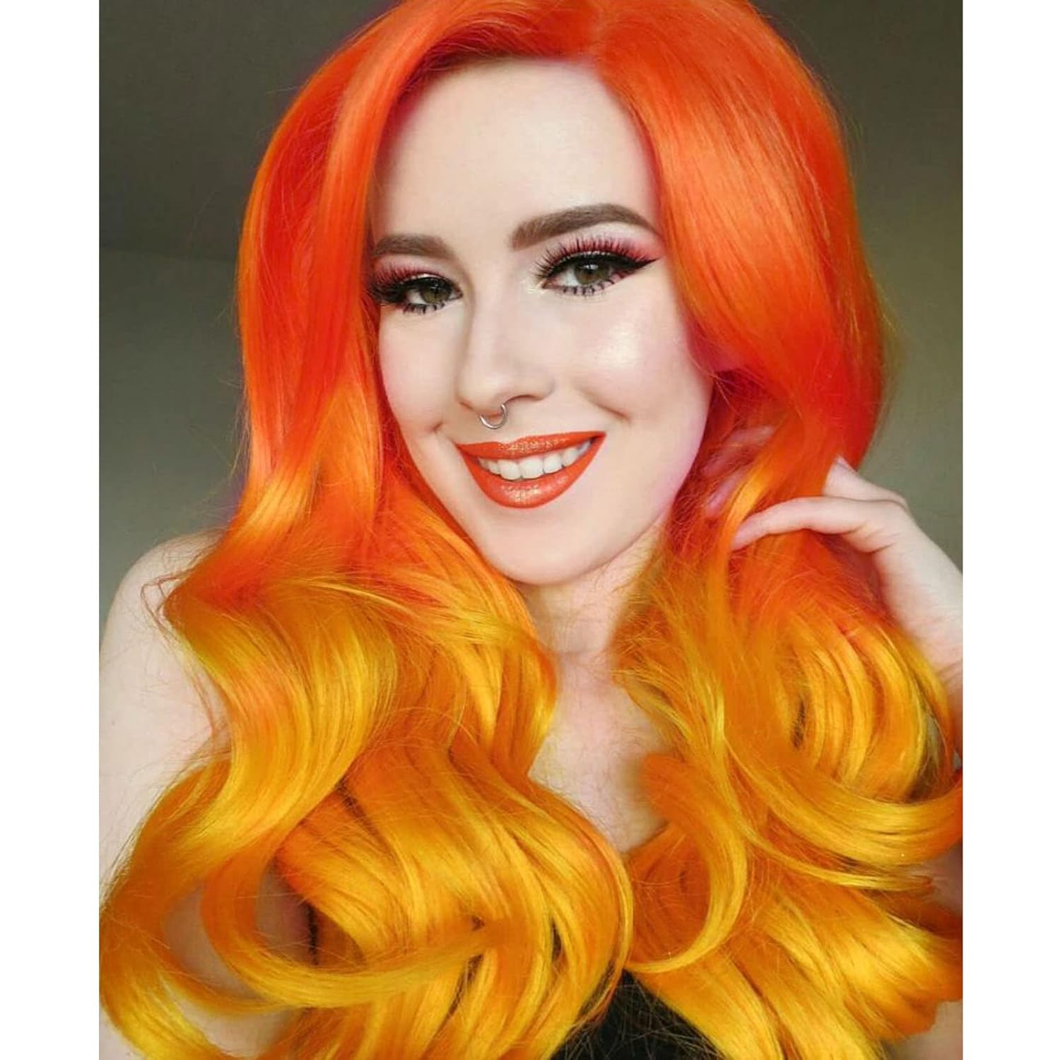 Amazon.com: Orange Wigs for Women Handmade Lace Front Wig Red Orange ...