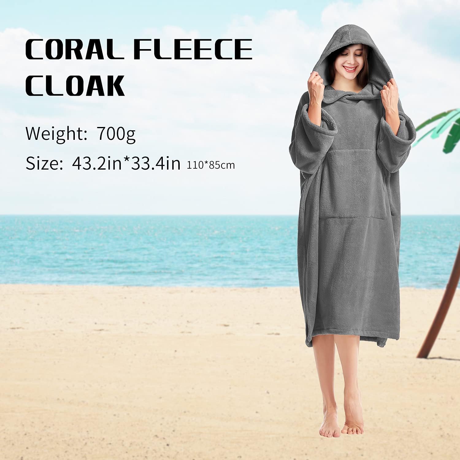 MUTAO Surf Poncho Changing Robe, Super Soft Swimming Poncho Changing ...