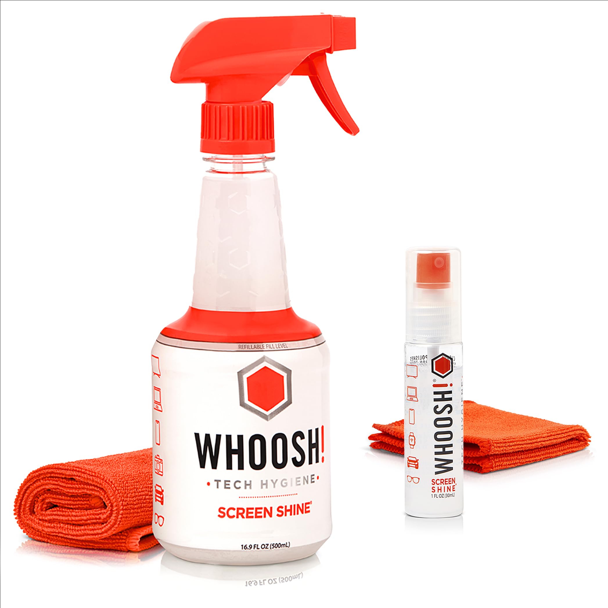 Amazon.com: WHOOSH! Screen Cleaner Spray & Microfiber Cloths Bundle ...