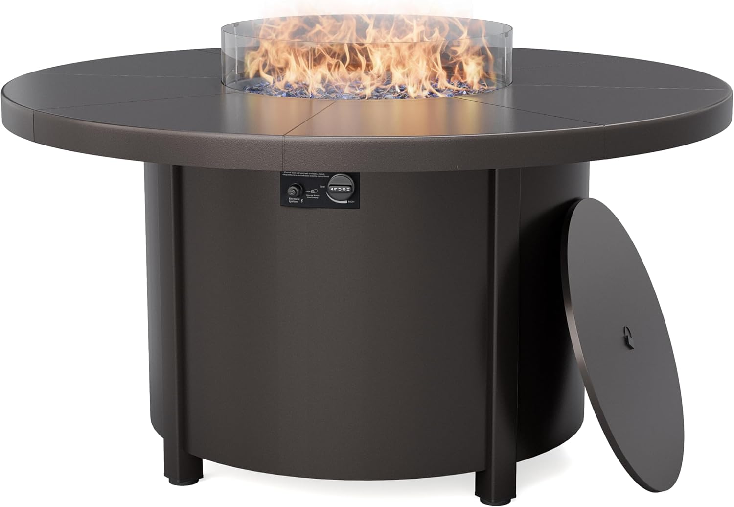 Amazon.com: Kullavik 48 Inch Outdoor Propane Fire Pit Table, Round ...
