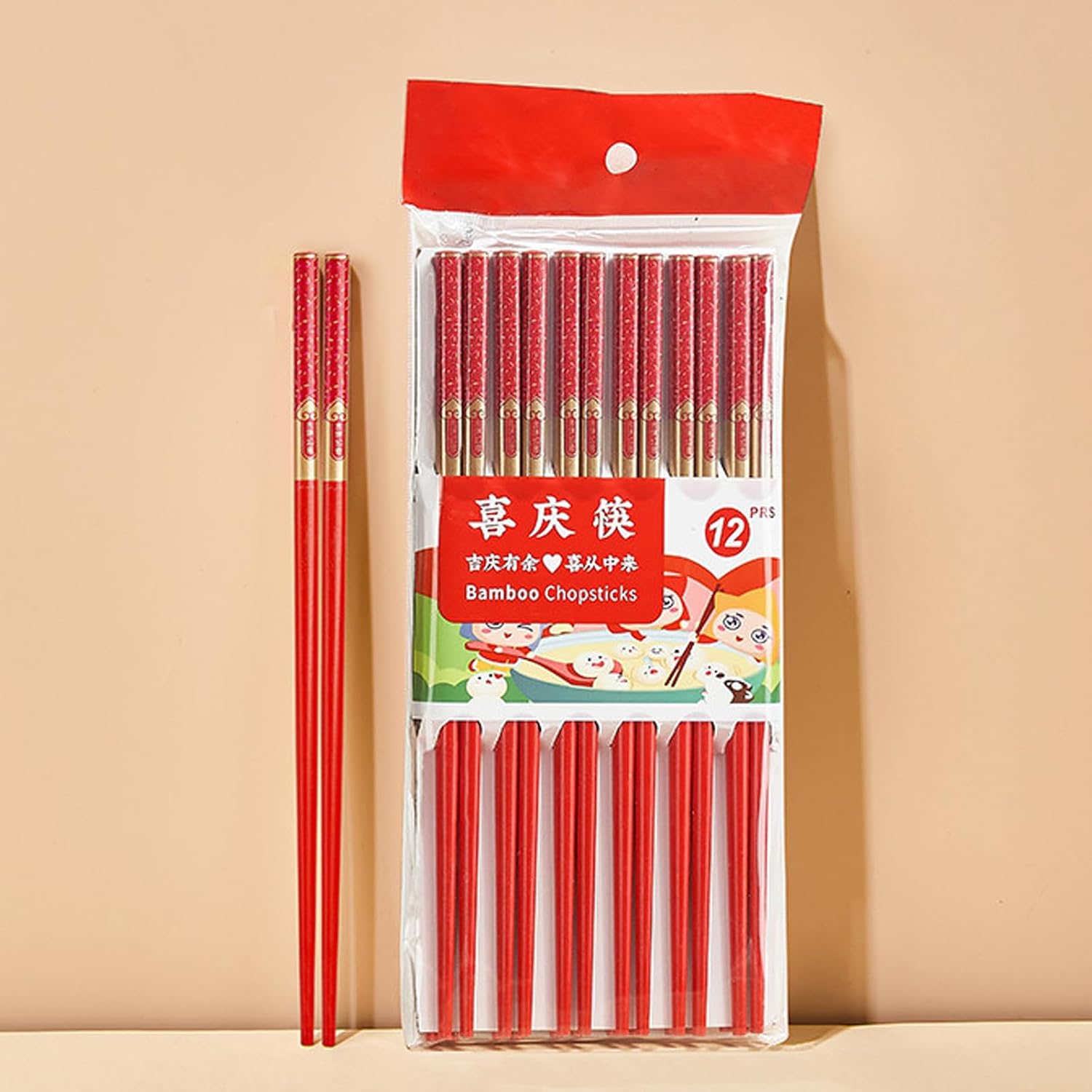 Amazon.com: 10 Pairs Bamboo Chopsticks Reusable For Wedding Party ...