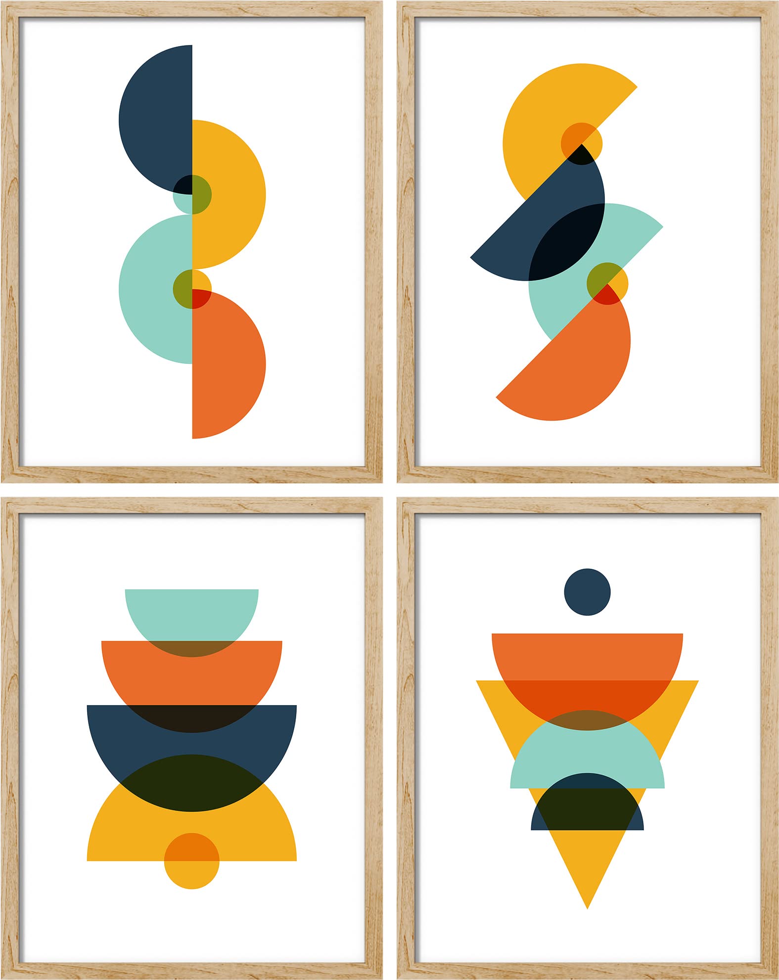 Amazon.com: SIGNWIN Framed Mid-Century Modern Vintage Bright Polygon ...