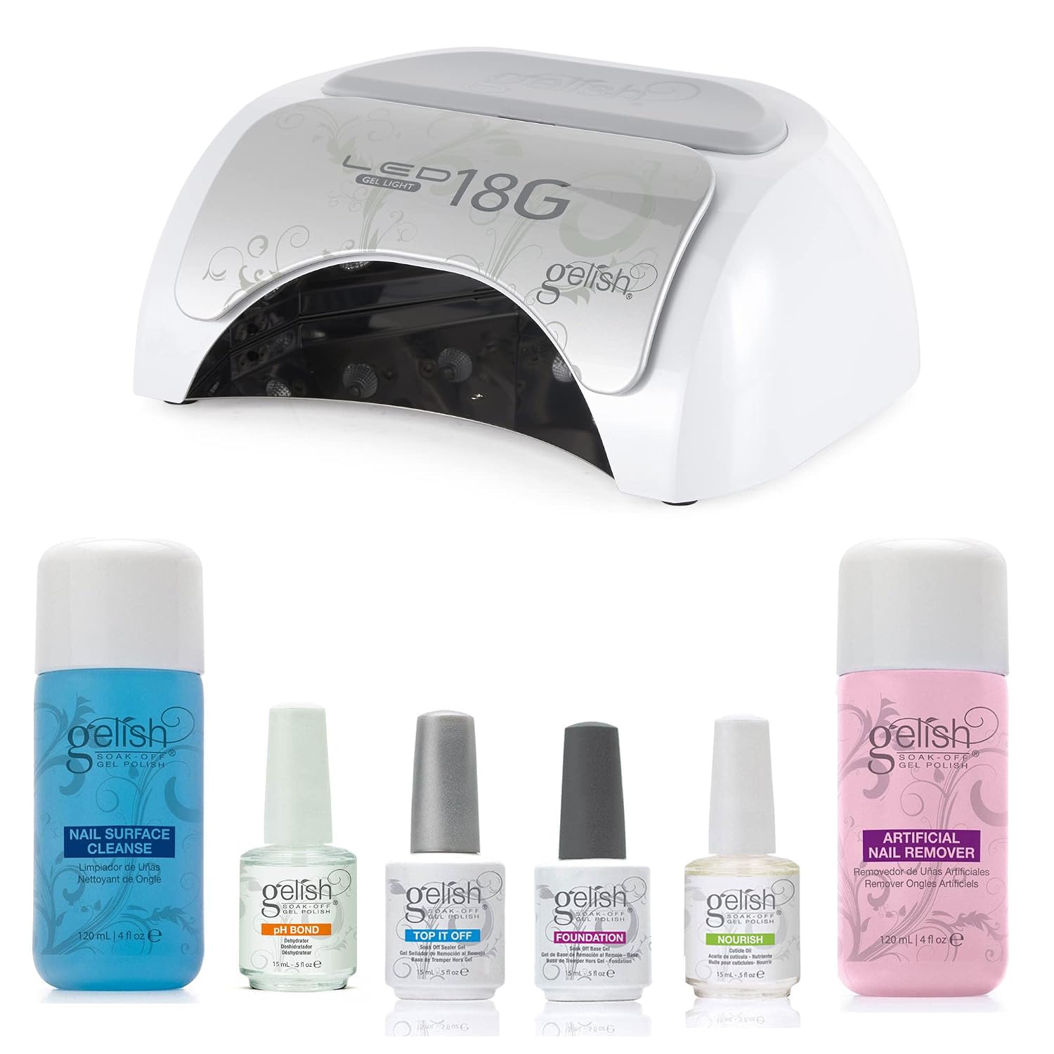 Amazon.com : Gelish Salon Nail Polish Cure LED Lamp Light + Basix Care ...