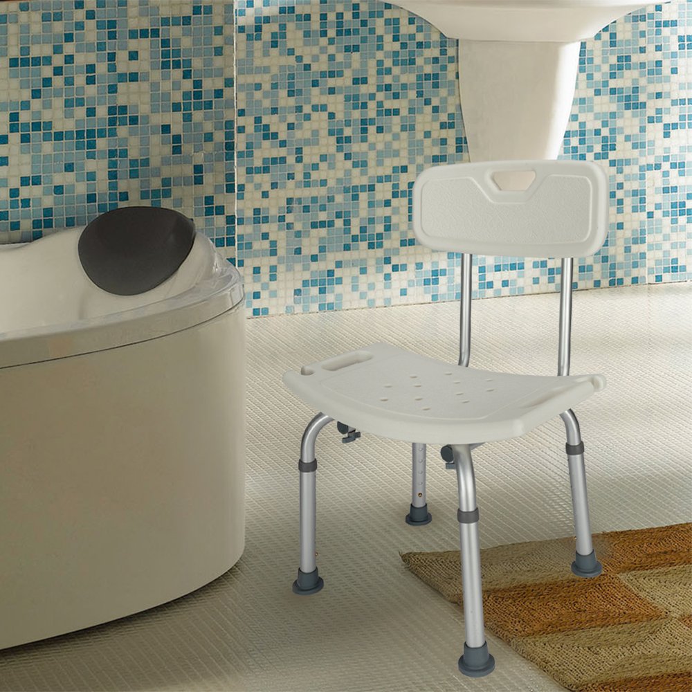 OMECAL 350LBS Medical Shower Chair Bath Seat,Upgraded Aluminum Legs ...
