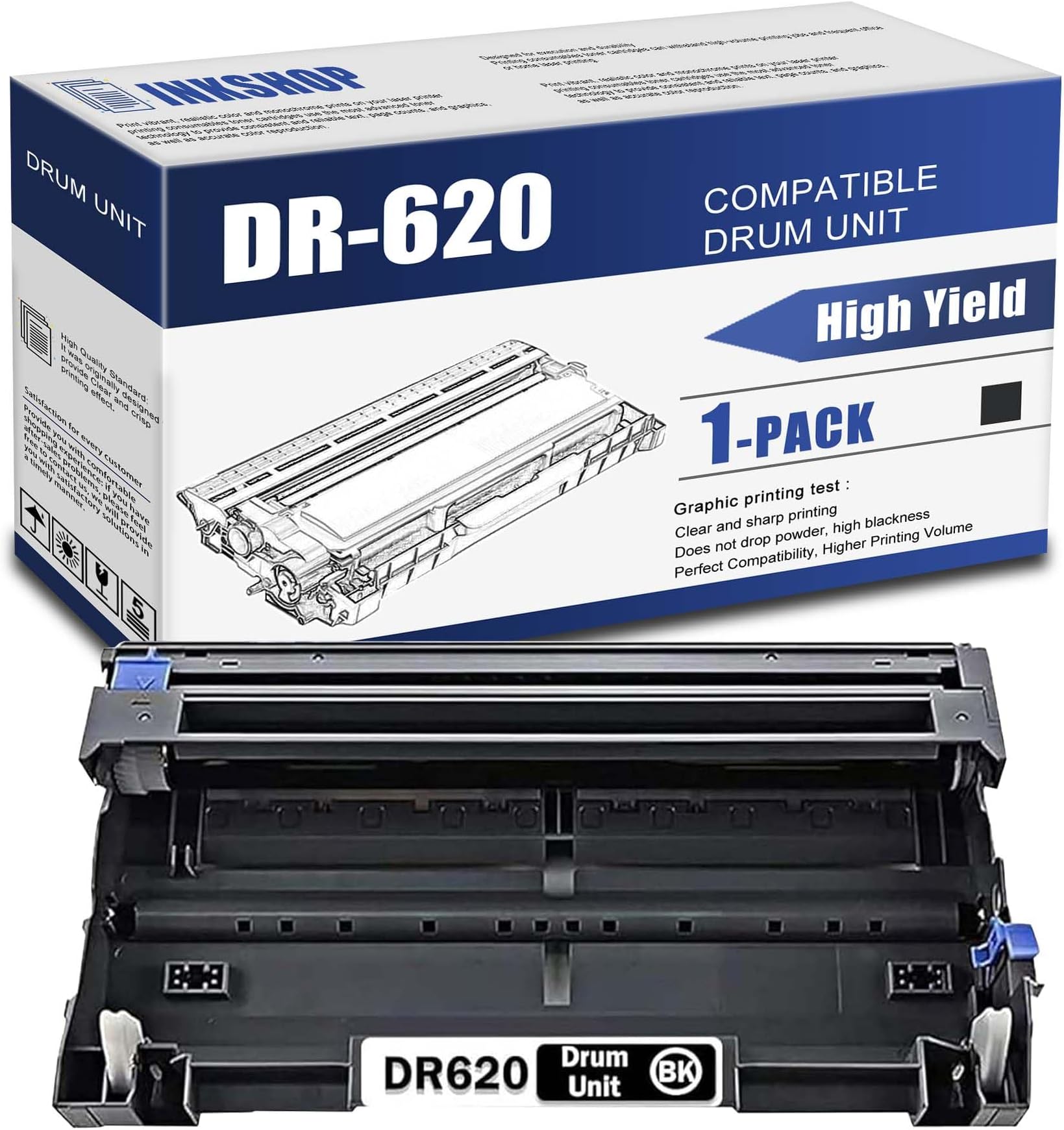 Amazon.com : DR620 Compatible DR-620 Black Drum Unit Replacement for ...