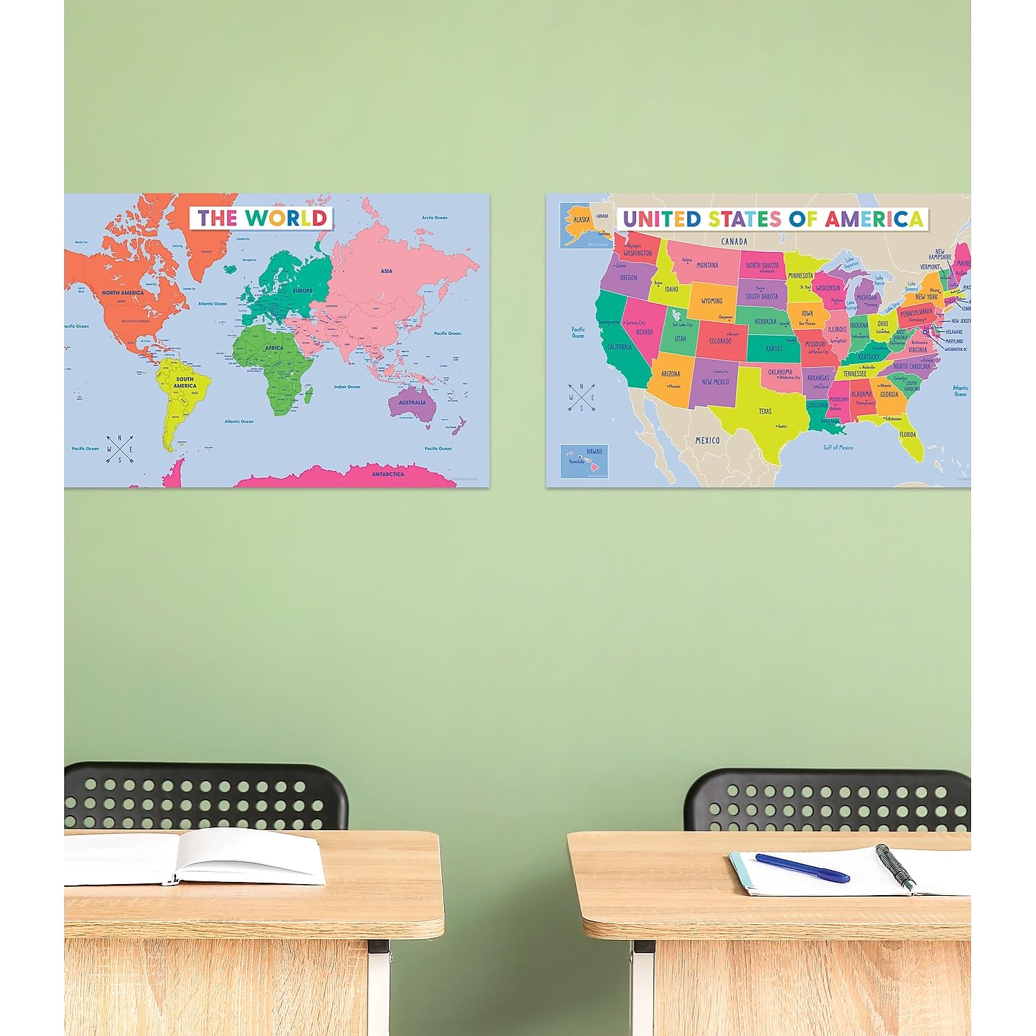 Snapklik.com : Carson Dellosa 12PC Educational Posters, 11" X 17" Maps ...