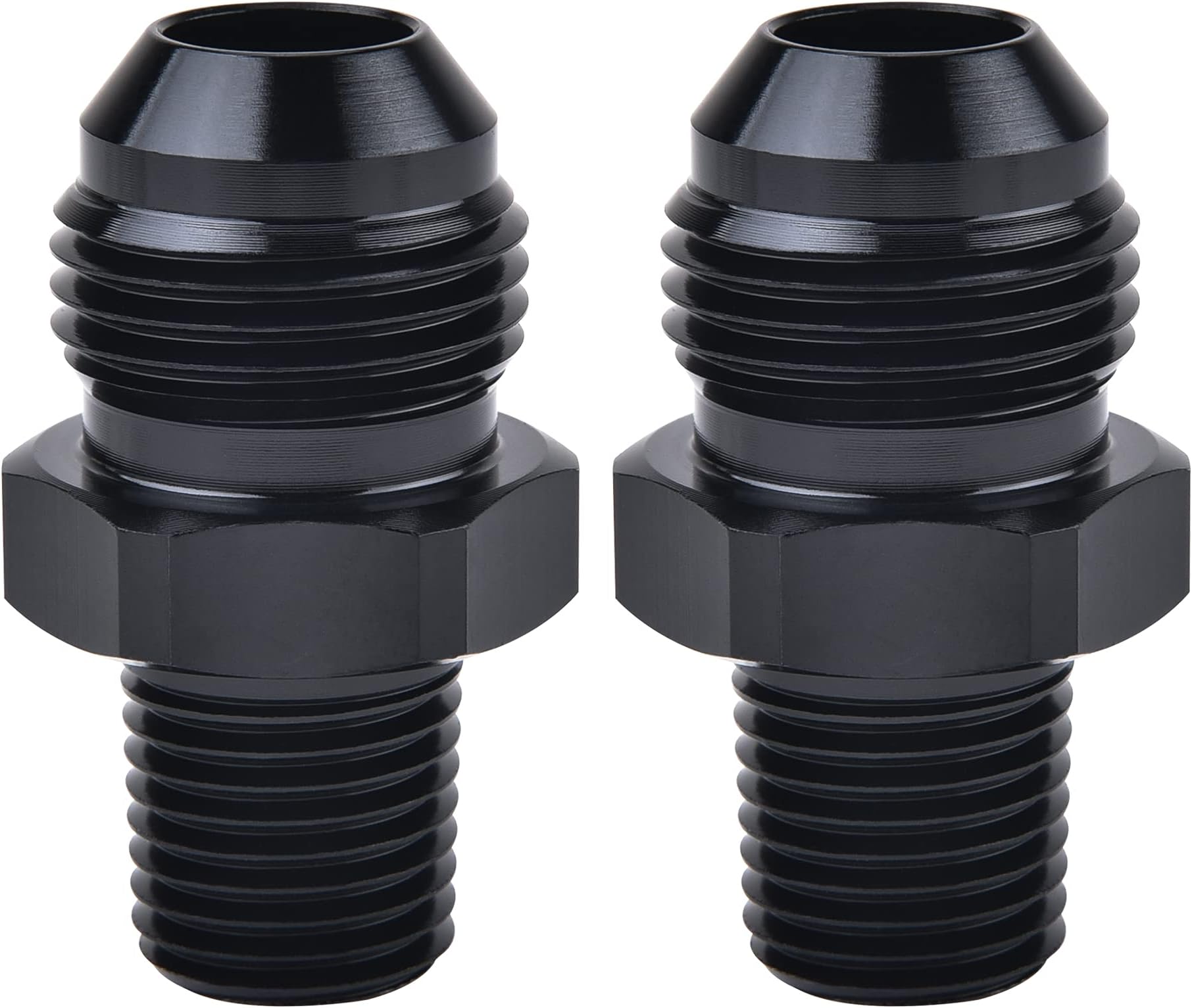 Amazon.com: 8AN Male Flare To 1/4" NPT Female Straight Aluminum Fuel ...