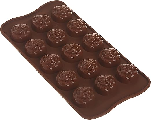 Amazon.com: Silikomart Silicone Chocolate Mould Rose, Brown (SCG13 ...
