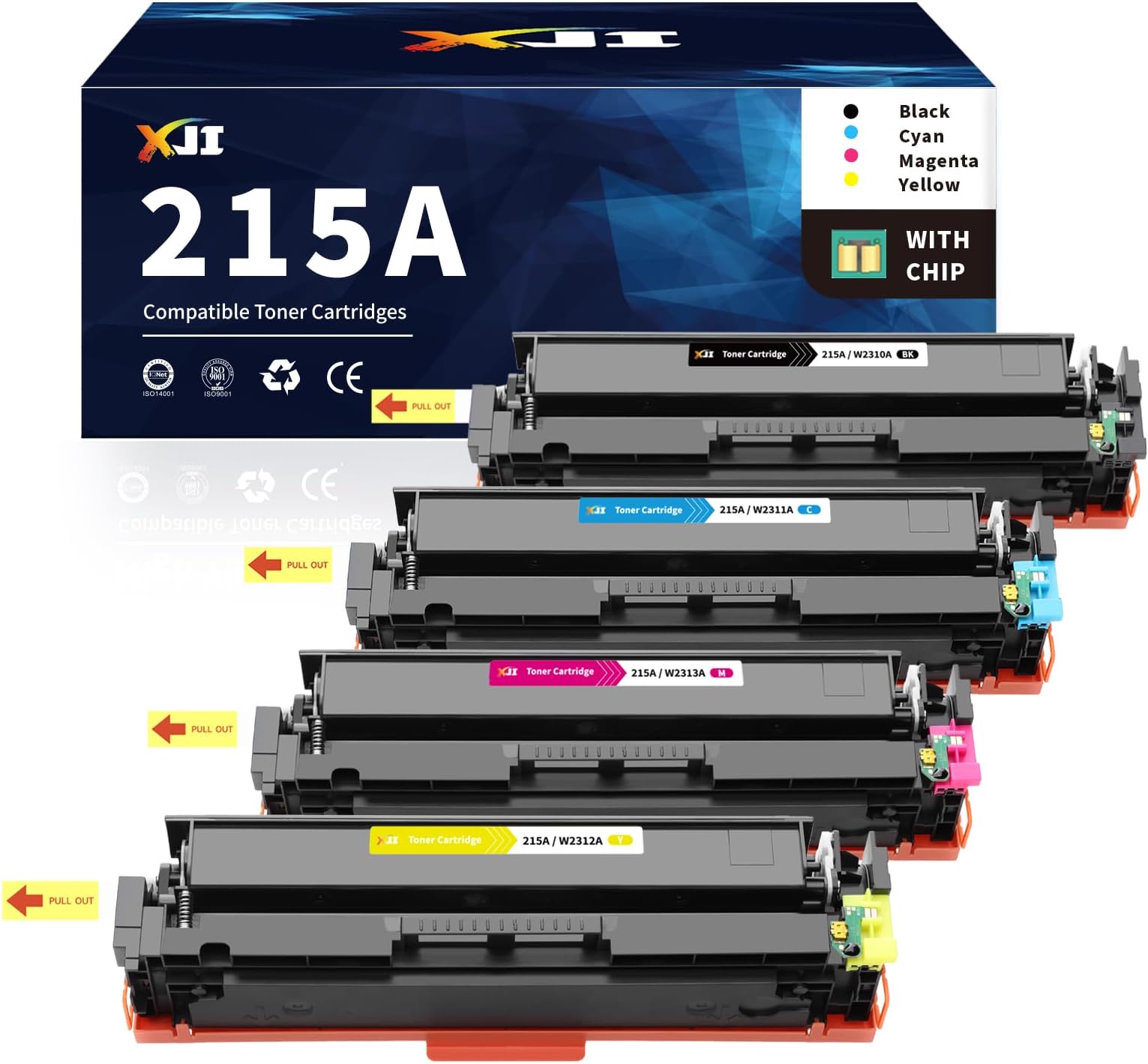 Amazon.com: XJI 215A (with Chip) Compatible Toner Cartridges Set 4 Pack ...