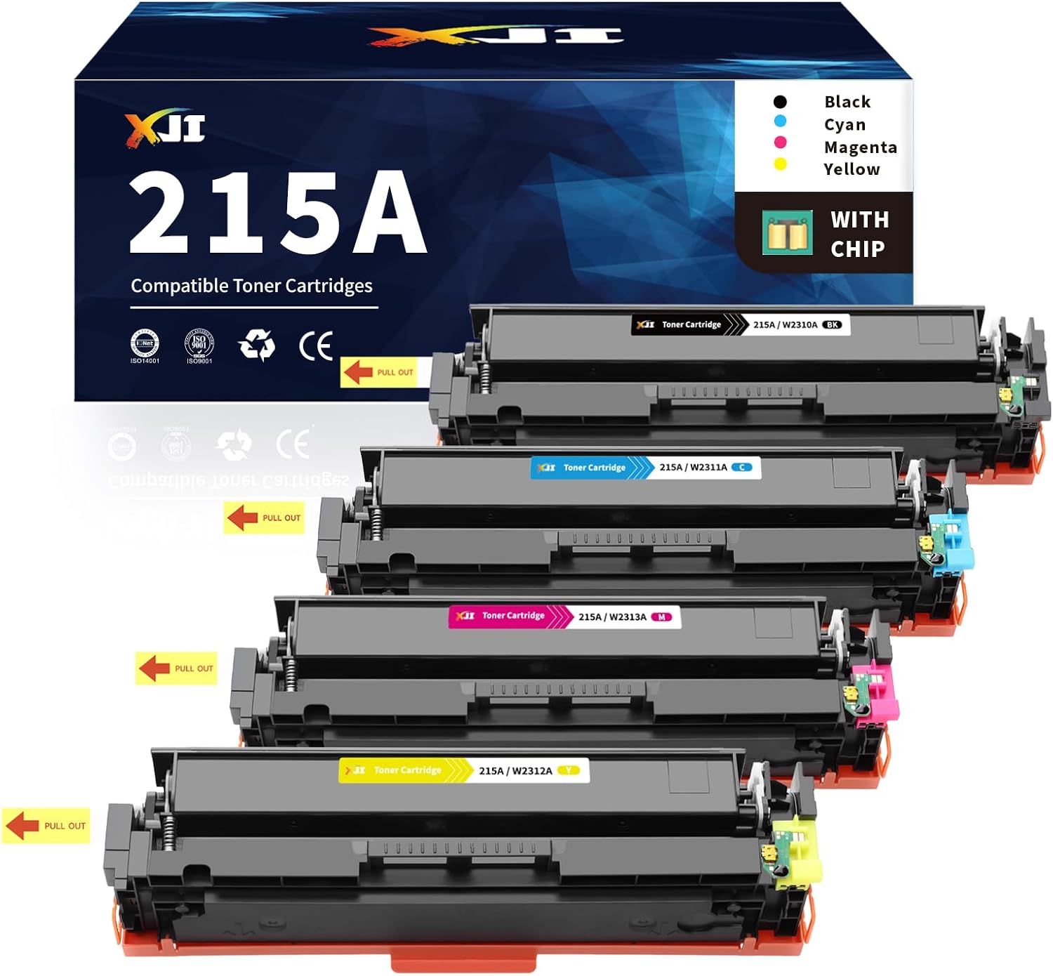 Amazon.com: XJI 215A (with Chip) Compatible Toner Cartridges Set 4 Pack ...