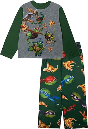 Amazon.com: Teenage Mutant Ninja Turtles Boys 2-Piece Loose-fit Pajamas ...