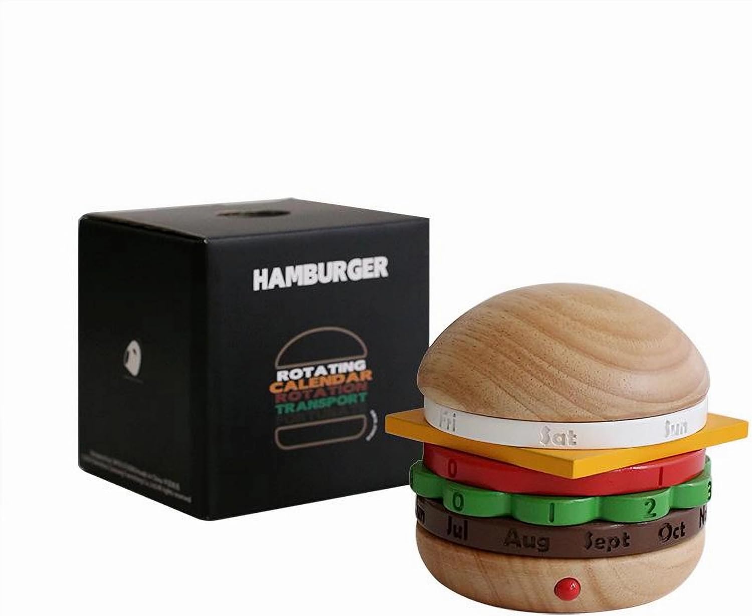 Amazon.com : HOMARTIQ Wooden Rotating Burger Calendar – Unique Gift for ...