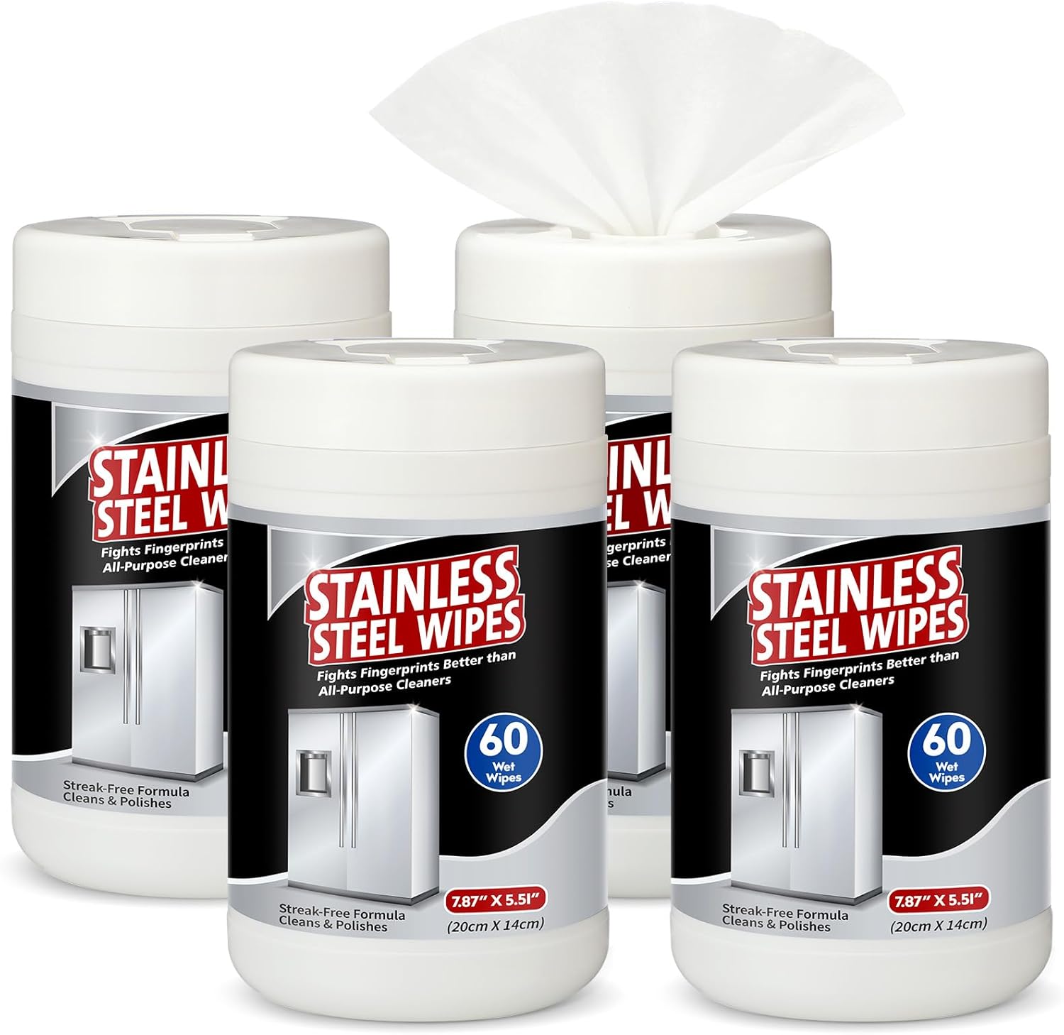 Amazon.com: Threlaco 4 Pack Stainless Steel Cleaner Wipes 240 Count ...