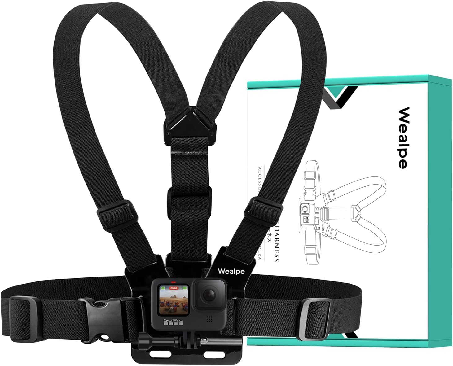 Amazon.com : Amazon Basics Adjustable Chest Mount Harness for GoPro ...