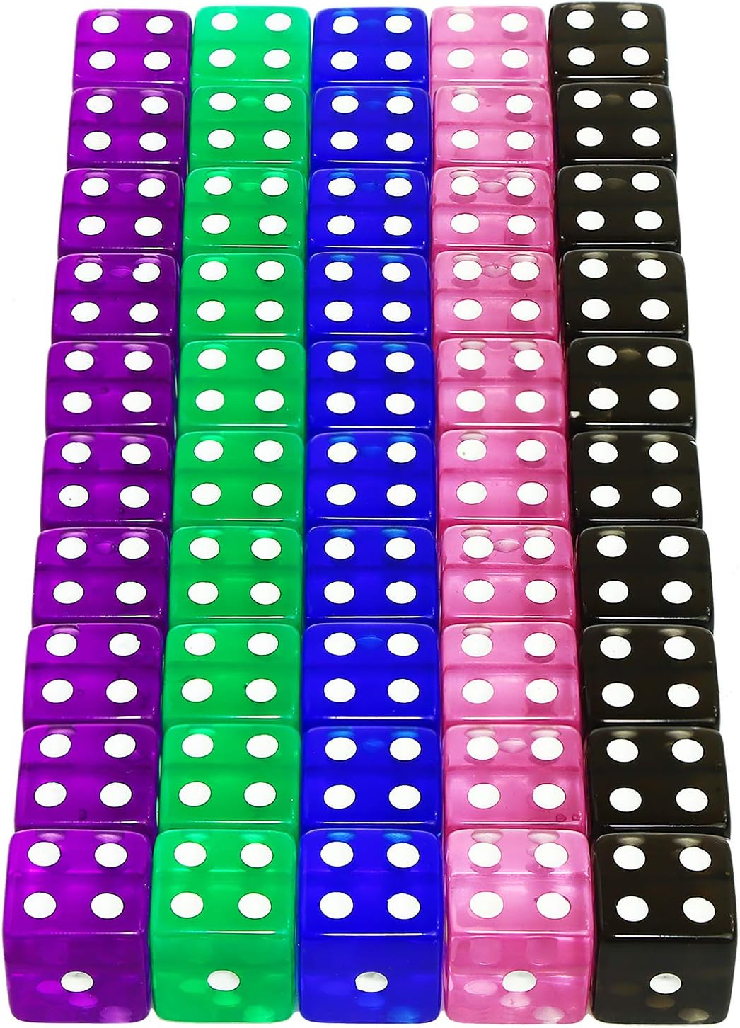 YOUSHARES 50 Pcs Multi-Color Dice Set – Assorted Color with 10 Pcs Each ...